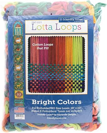 Amazon.com: Friendly Loom Lotta Loops 10" Pro Size Bright Cotton Loops Makes 8 Potholders ...