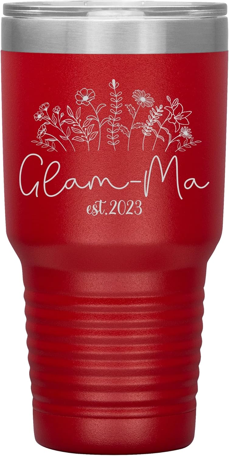 Amazon.com | Flower Glam-Ma Tumbler 30Oz (12 Colors) - Custom Glam-Ma ...