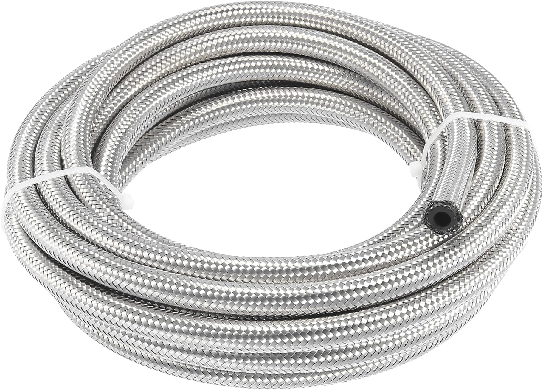 X AUTOHAUX 20ft 4AN Braided Stainless Steel CPE Oil Fuel Gas Line Hose ...