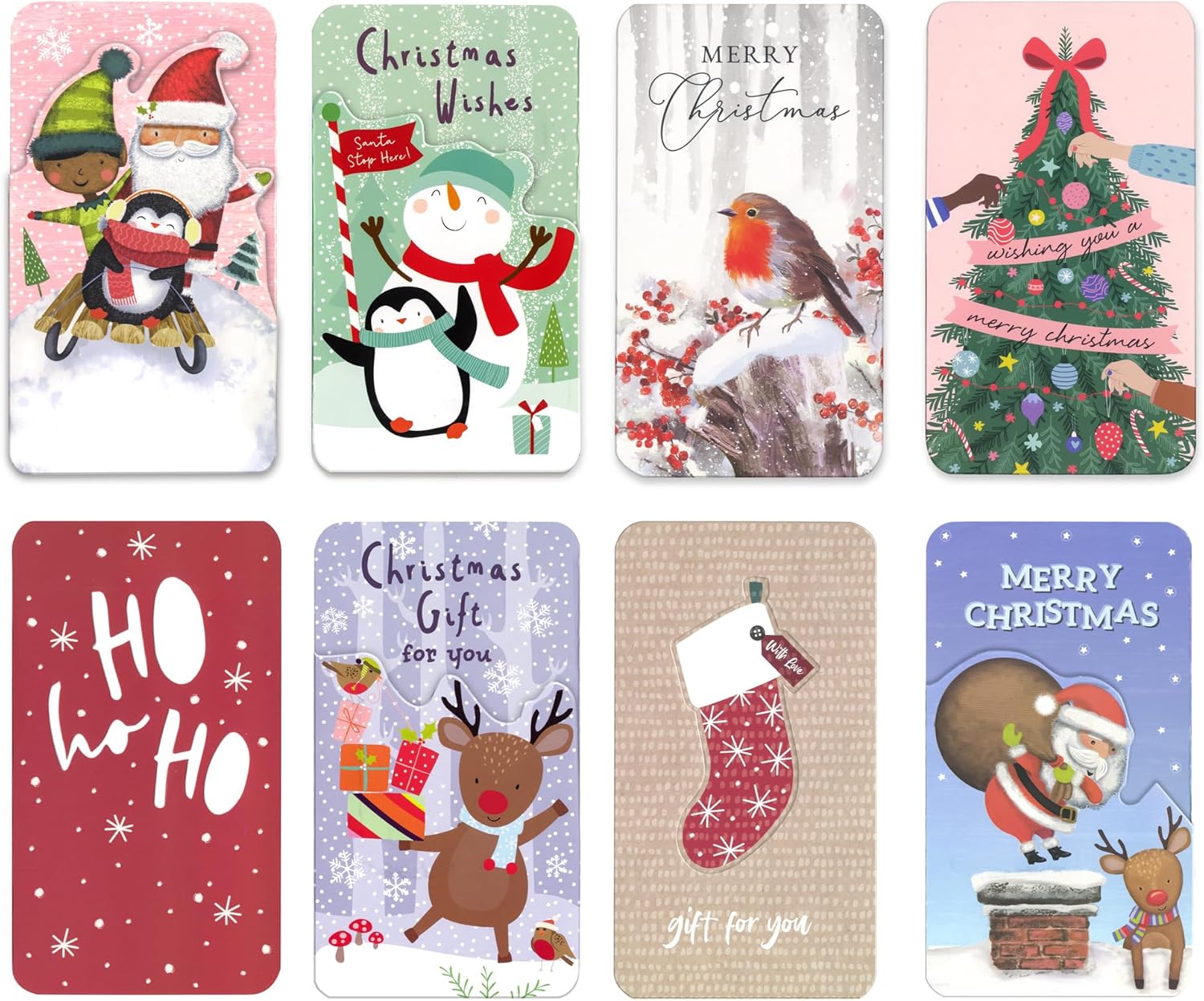 8 Christmas Money Wallet Gift Cards & Envelopes For Cash Gifts Xmas ...