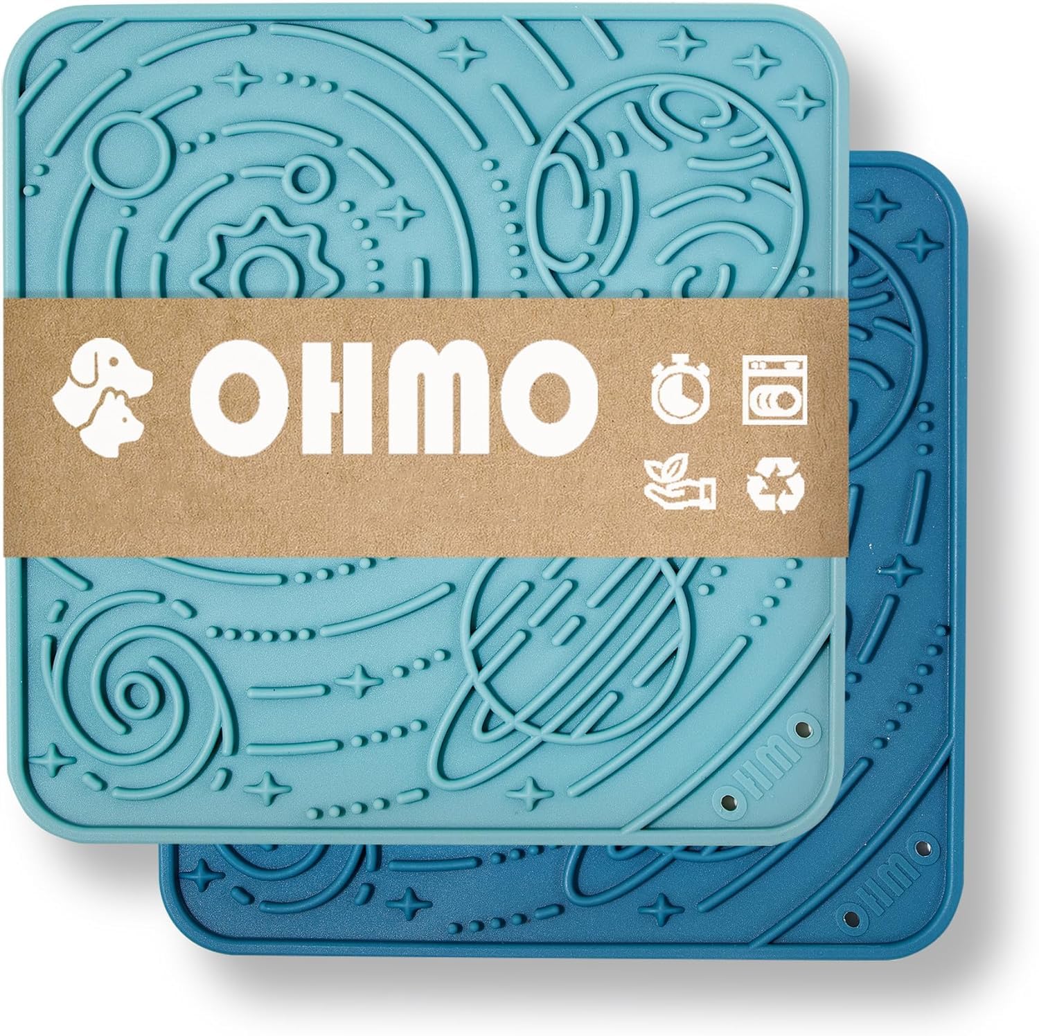 Amazon.com: OHMO Lick Mat for Dogs and Cats(Large, Dark&Light Blue ...