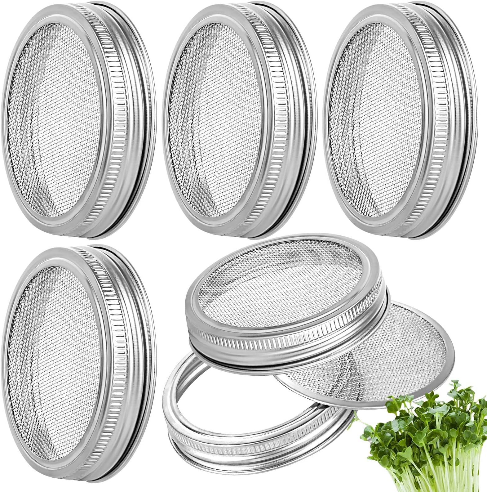 Amazon.com: 6Pcs Sprouting Screen, Stainless Steel Sprouting Jar Lids ...