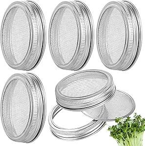 Amazon.com: 6Pcs Sprouting Screen, Stainless Steel Sprouting Jar Lids ...