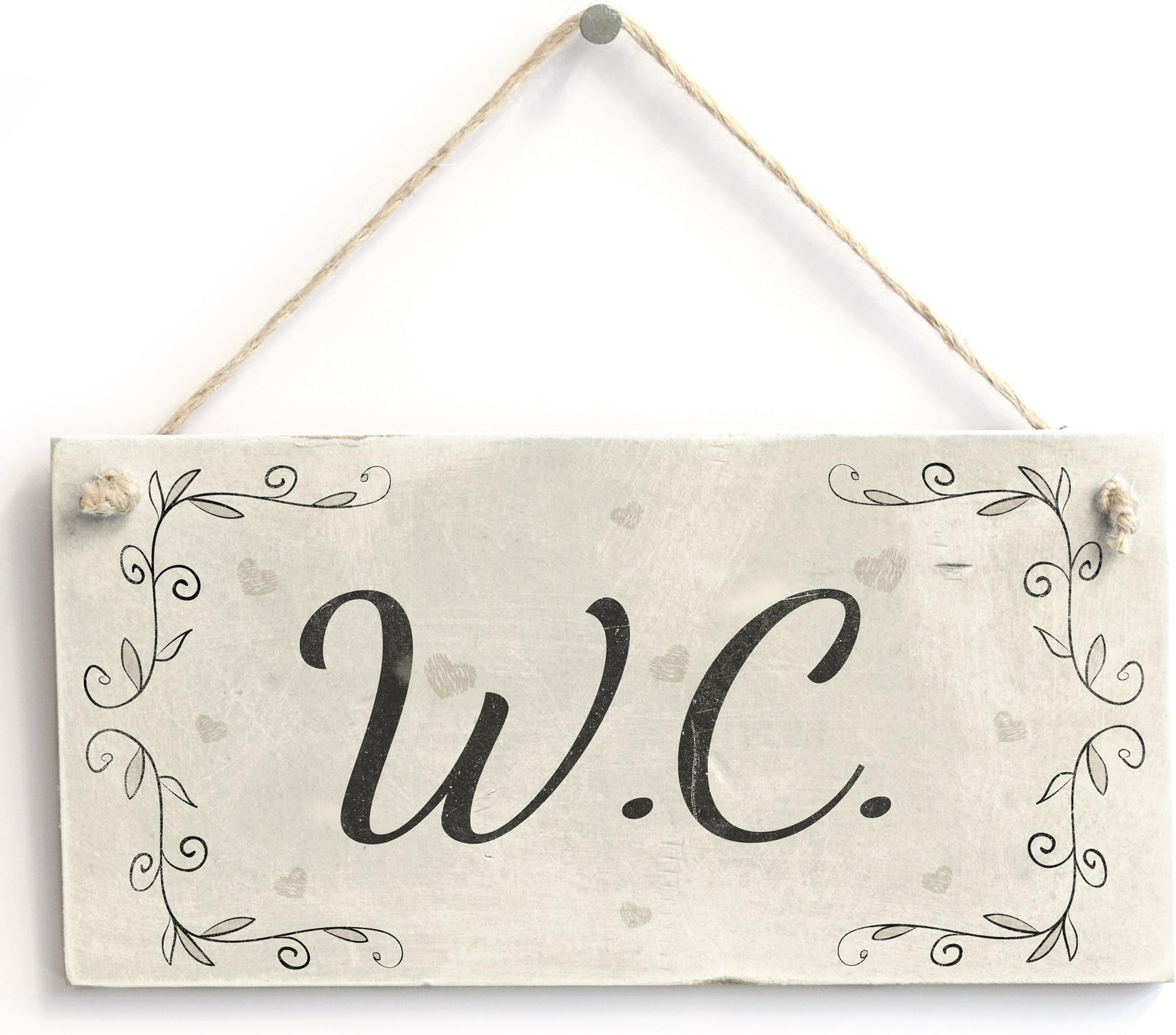 W.C. - Handmade Shabby Chic Wood Door Sign/Plaque for WC Toilet or ...