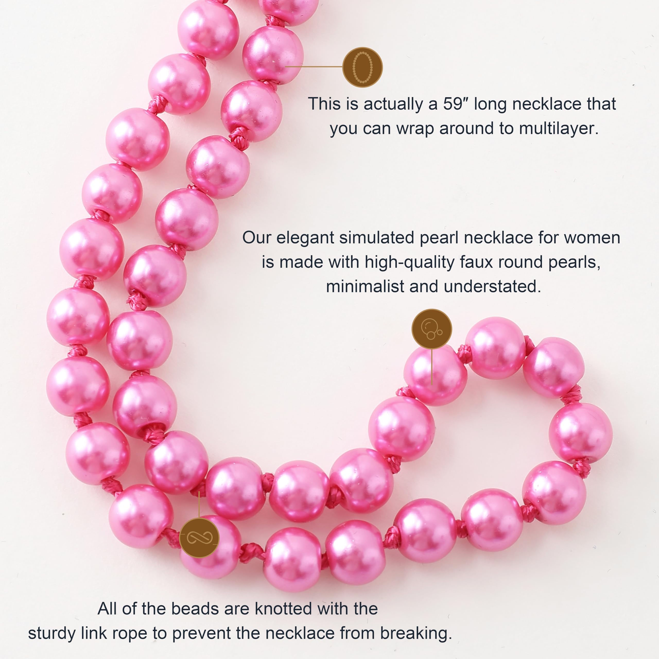 Snapklik.com : BABEYOND Long Pearl Necklace Faux Pearls Necklace Set ...