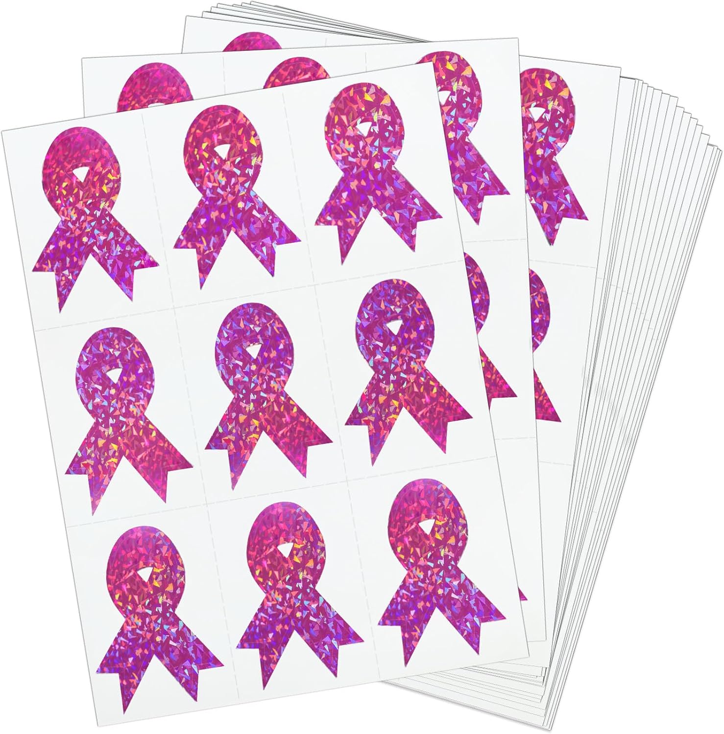 Amazon.com: 288pcs Pink Ribbon Stickers Breast Cancer Awareness ...