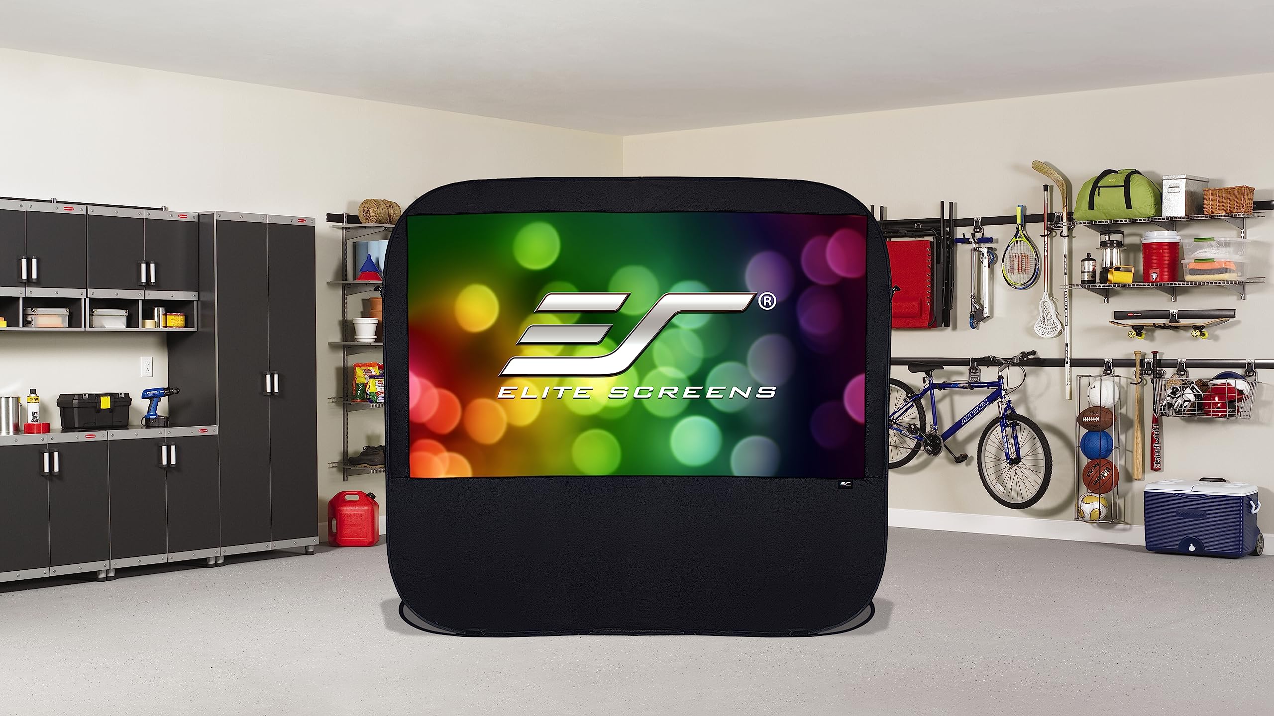 Elite Screens Pop-up Cinema 84-inch 16:9 Portable Outdoor Fast Folding ...