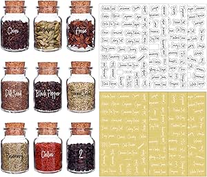 278PCS Clear Spice Labels Stickers Set, Waterproof Spice Jar Label ...