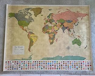 Amazon.com : Giant World Map - Mega Map of the World - Laminated - 46 ...