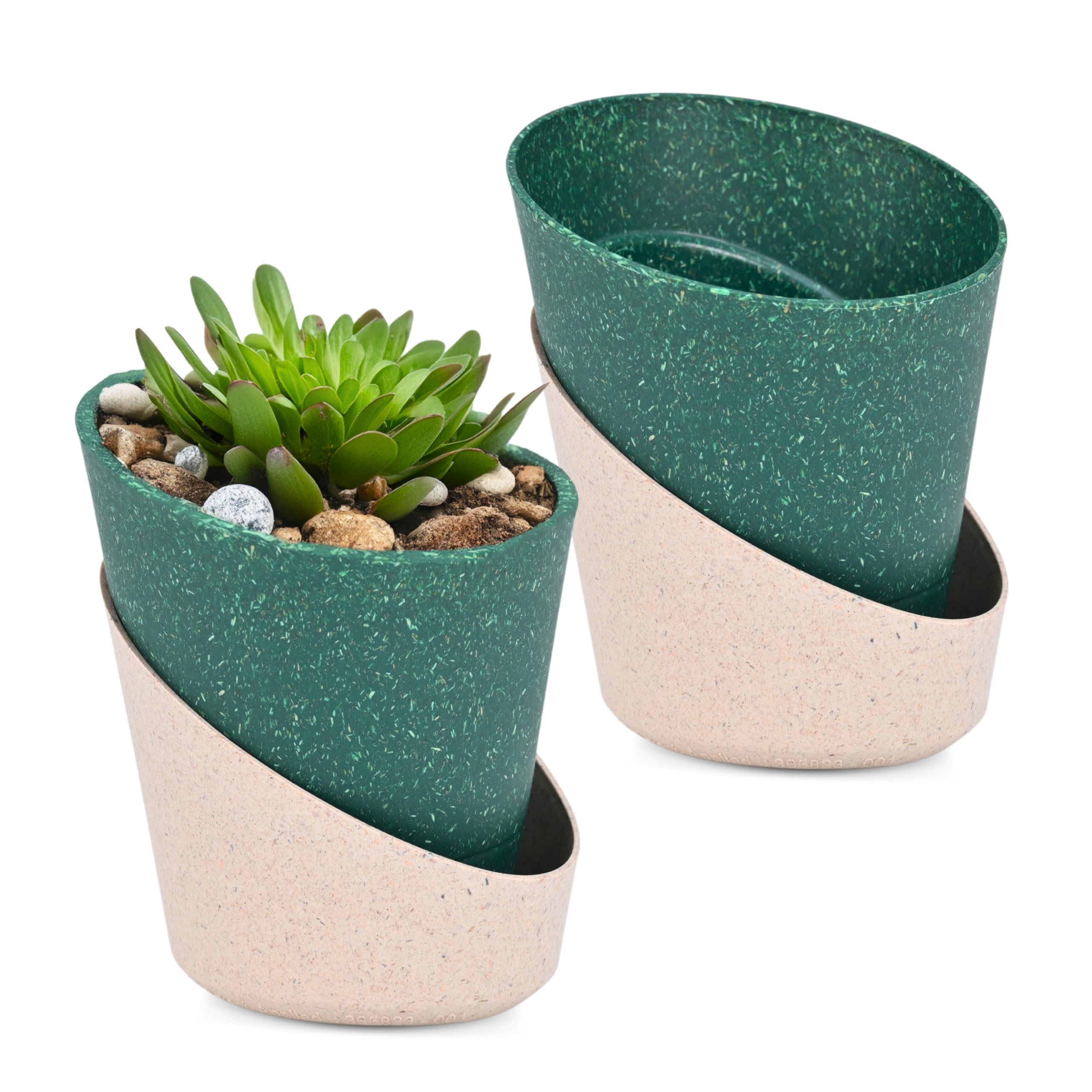 Eha Earth Friendly EcoBloom Small Self Watering Pots for Plants | 4 ...
