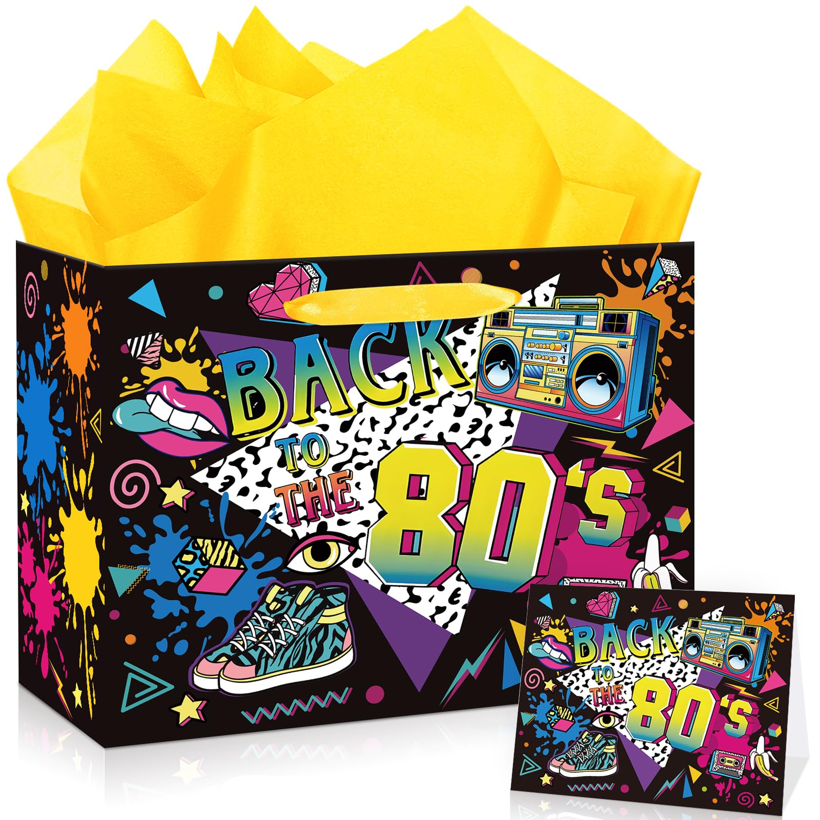 Amazon.com: 80s Birthday Gift Bag for Men Women, Retro 1980s Themed ...