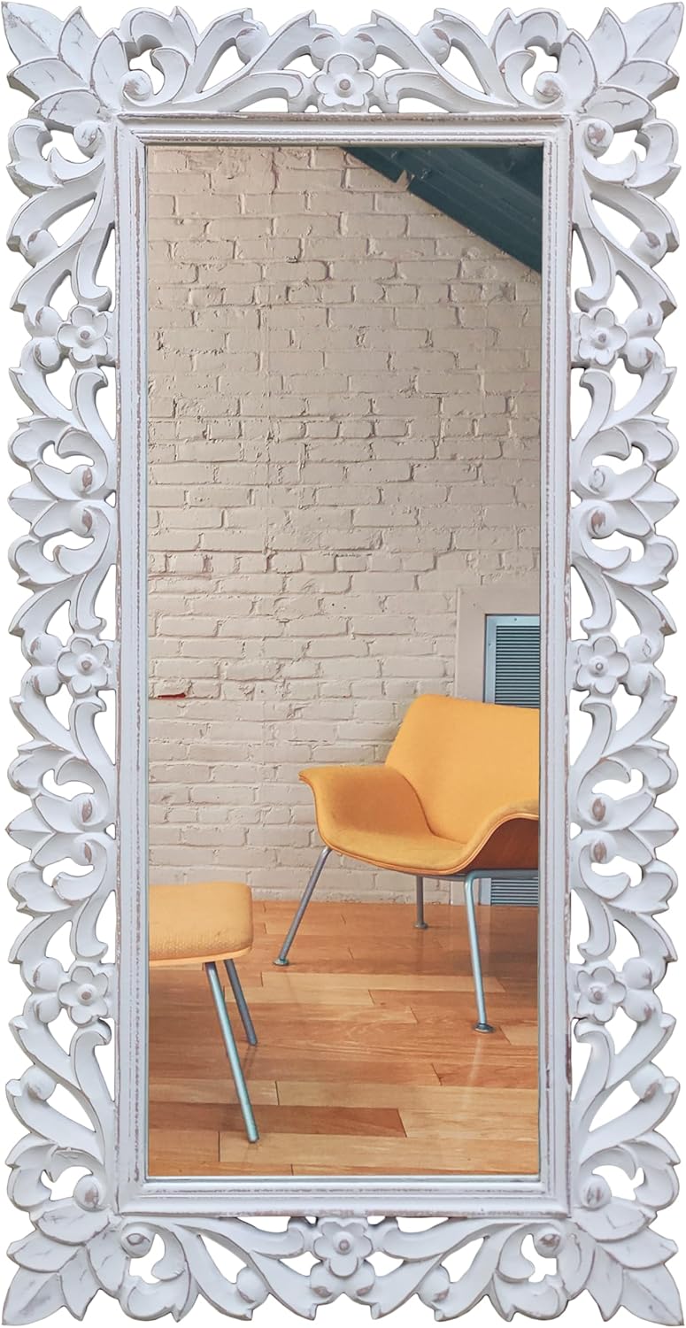 Amazon.com: JFY DESIGNS | DOMINIC 18X36 CARVED WOOD MIRROR | RECTANGLE MIRROR FRAME | WALL ...