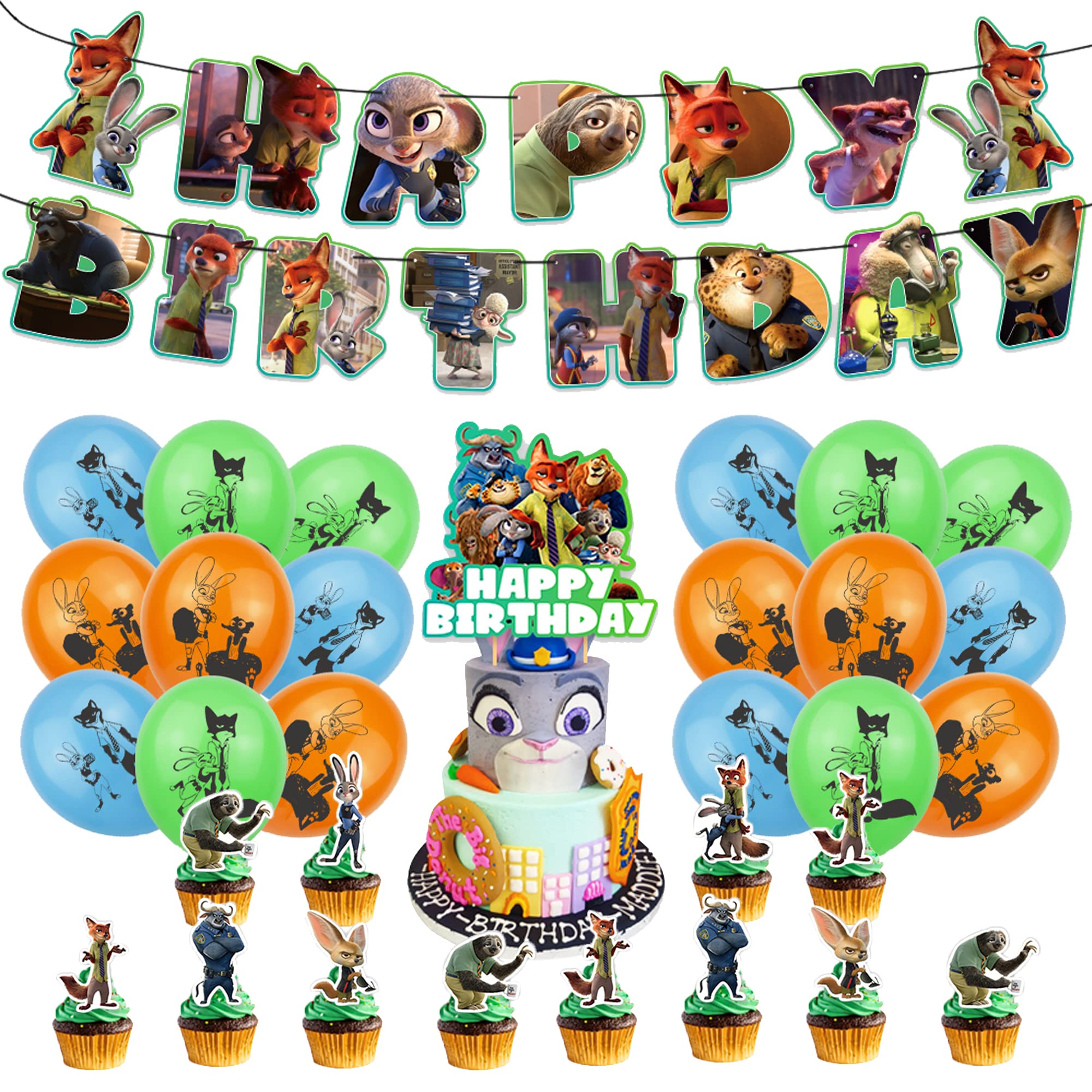 Party Supplies Zootopia Cake Topper Zootopia Birthday Decorations ...