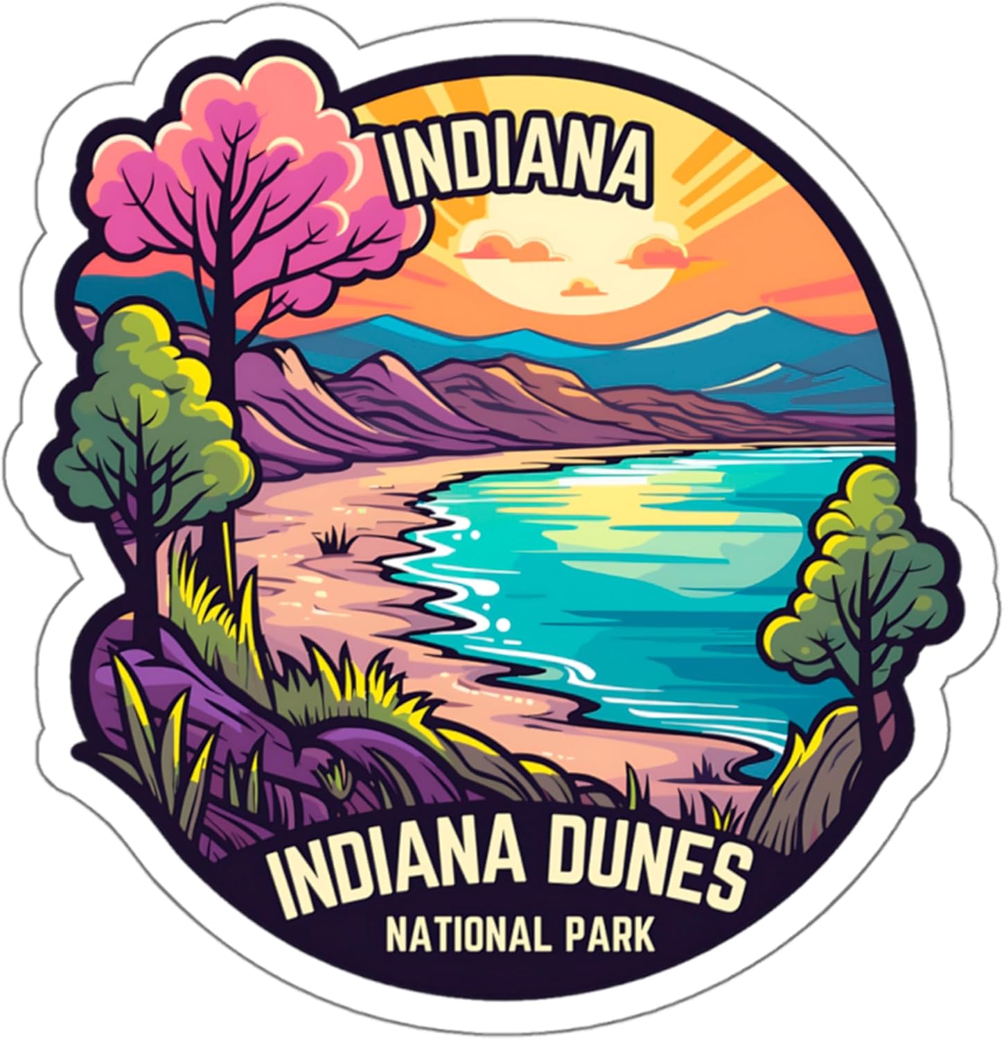 Amazon.com: Indiana Dunes National Park Indiana Sticker Weatherproof ...