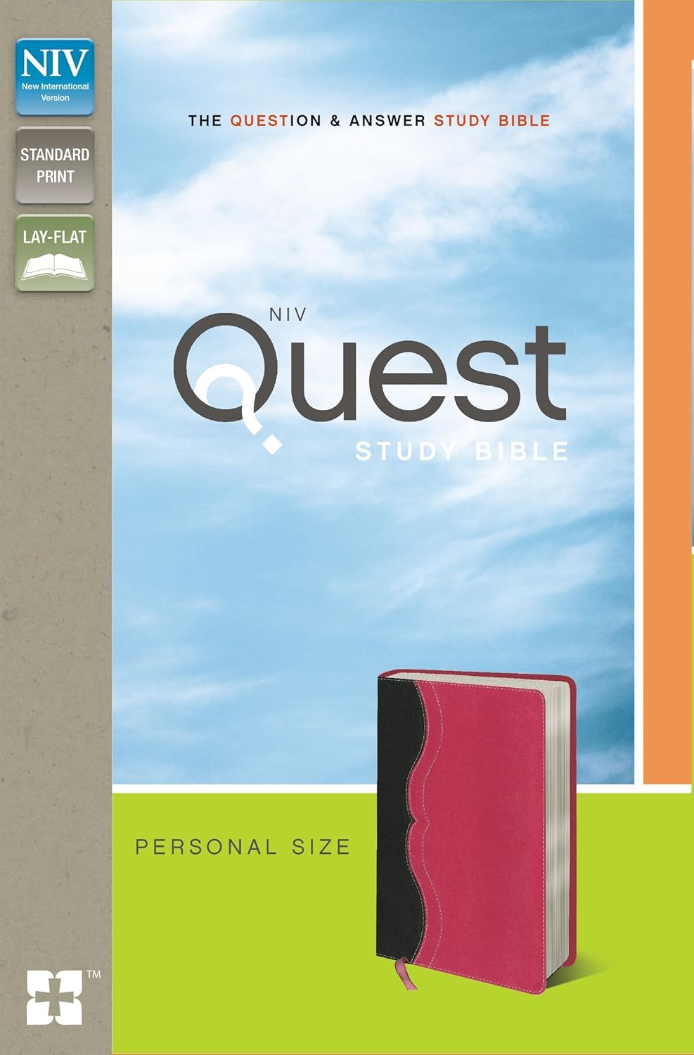 NIV, Quest Study Bible, Personal Size, Leathersoft, Gray/Pink: The ...