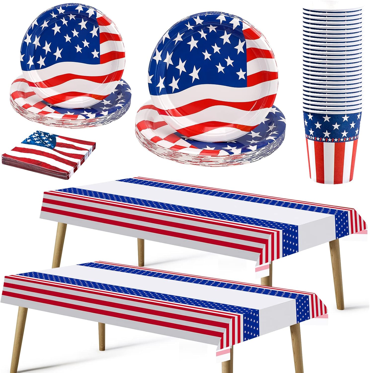 Amazon.com: Tableware for 4th of July Party - Disposable Independence ...