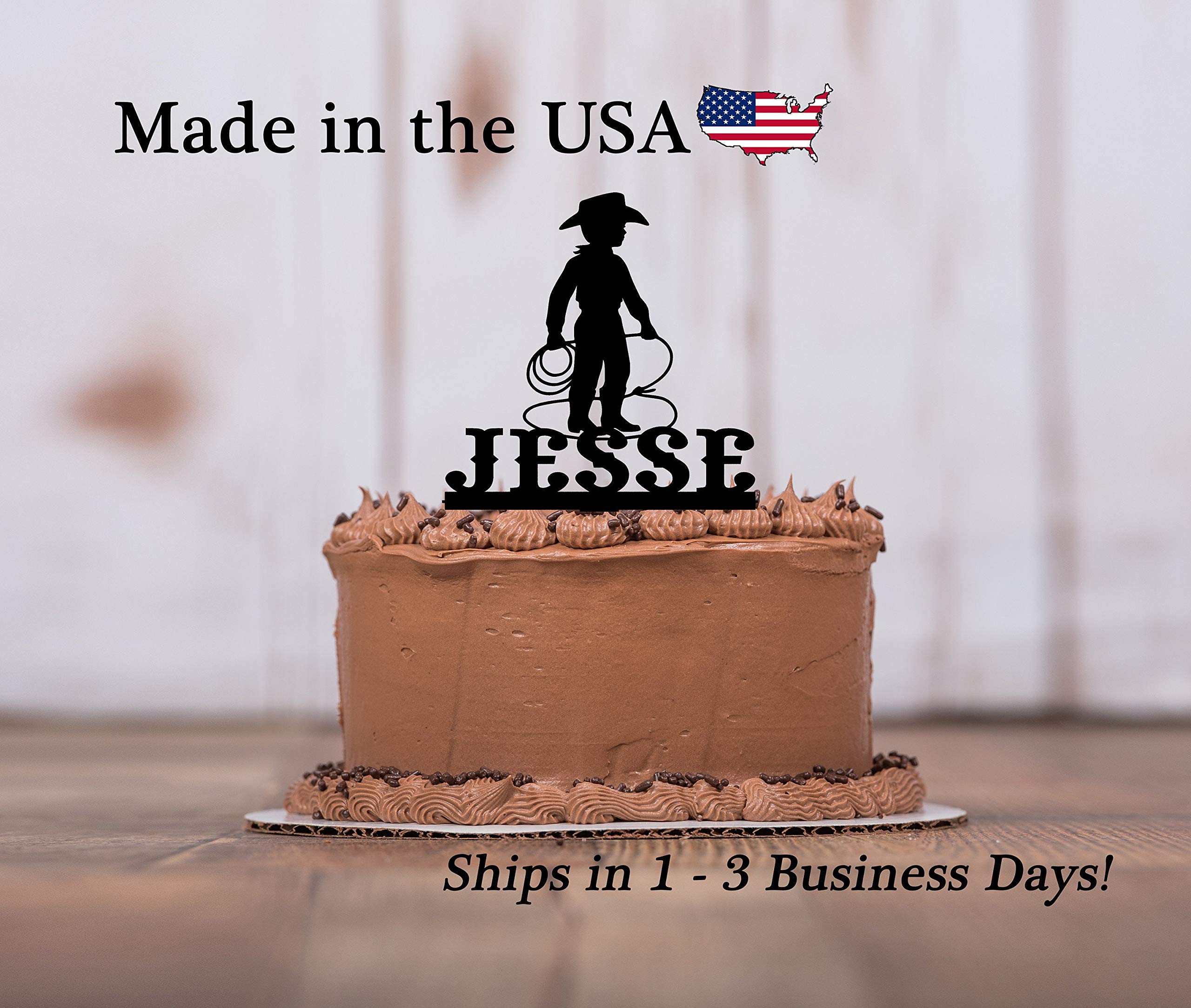 Buy Cowboy Cake Topper, Farm, Cowboy, Lasso, Roper, Rodeo Cake Topper ...