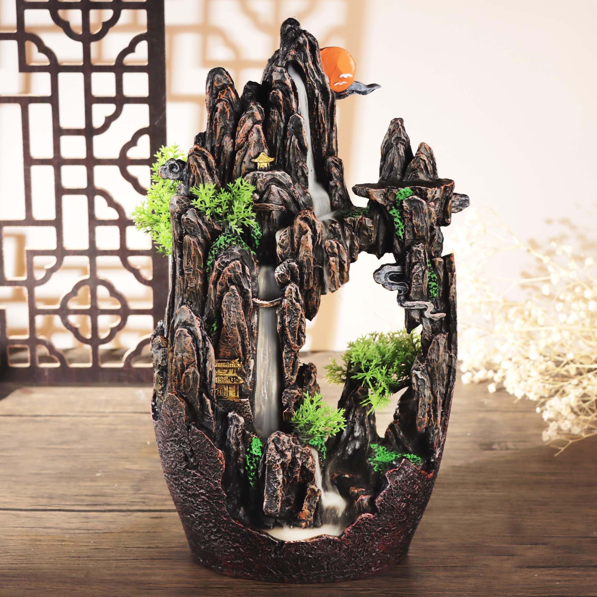 Amazon.com: REAWOW Large Backflow Incense Holder Resin Mountain ...