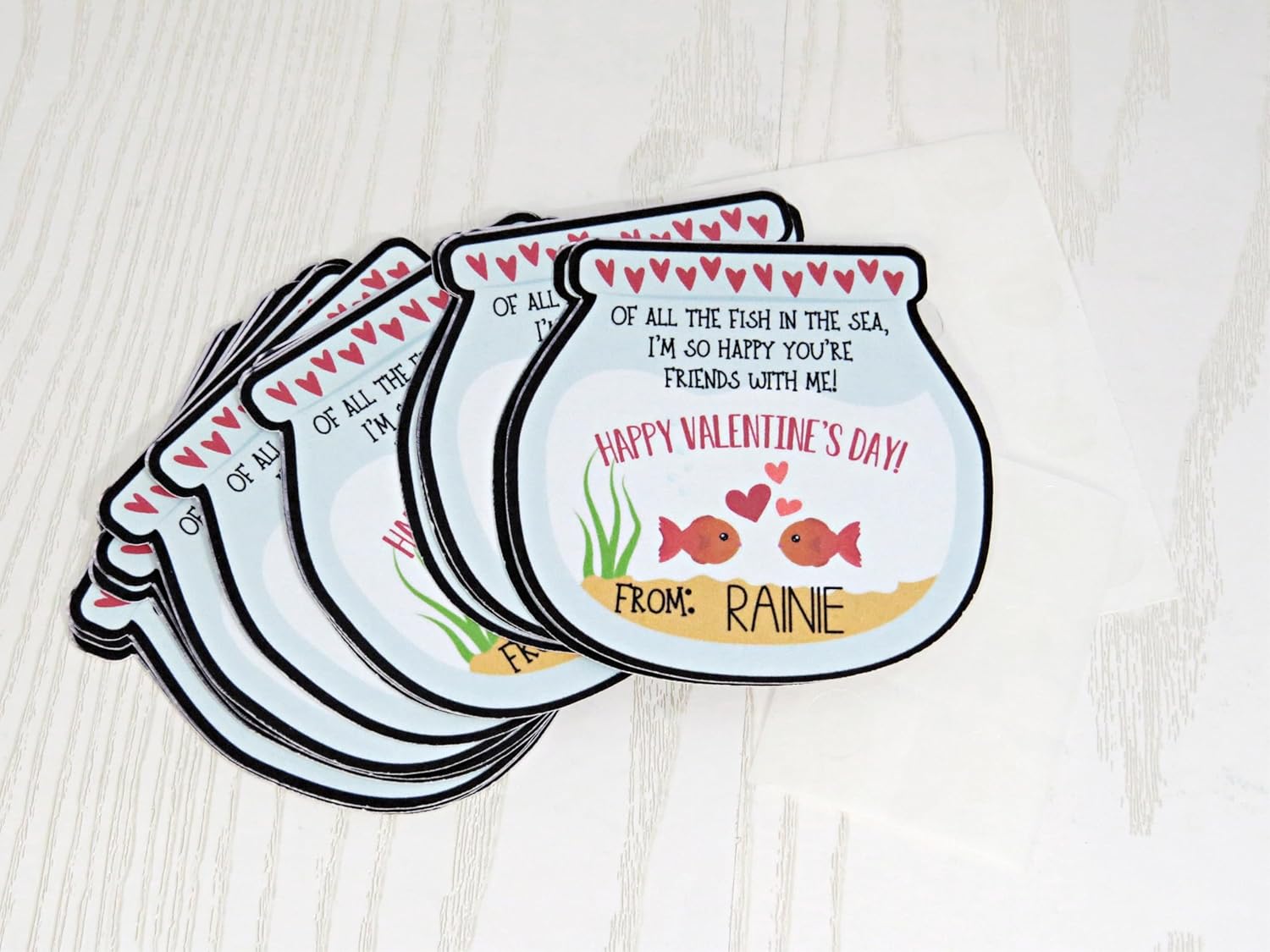 Amazon.com: Personalized Fish Valentines Day Cards - Unique Valentines ...