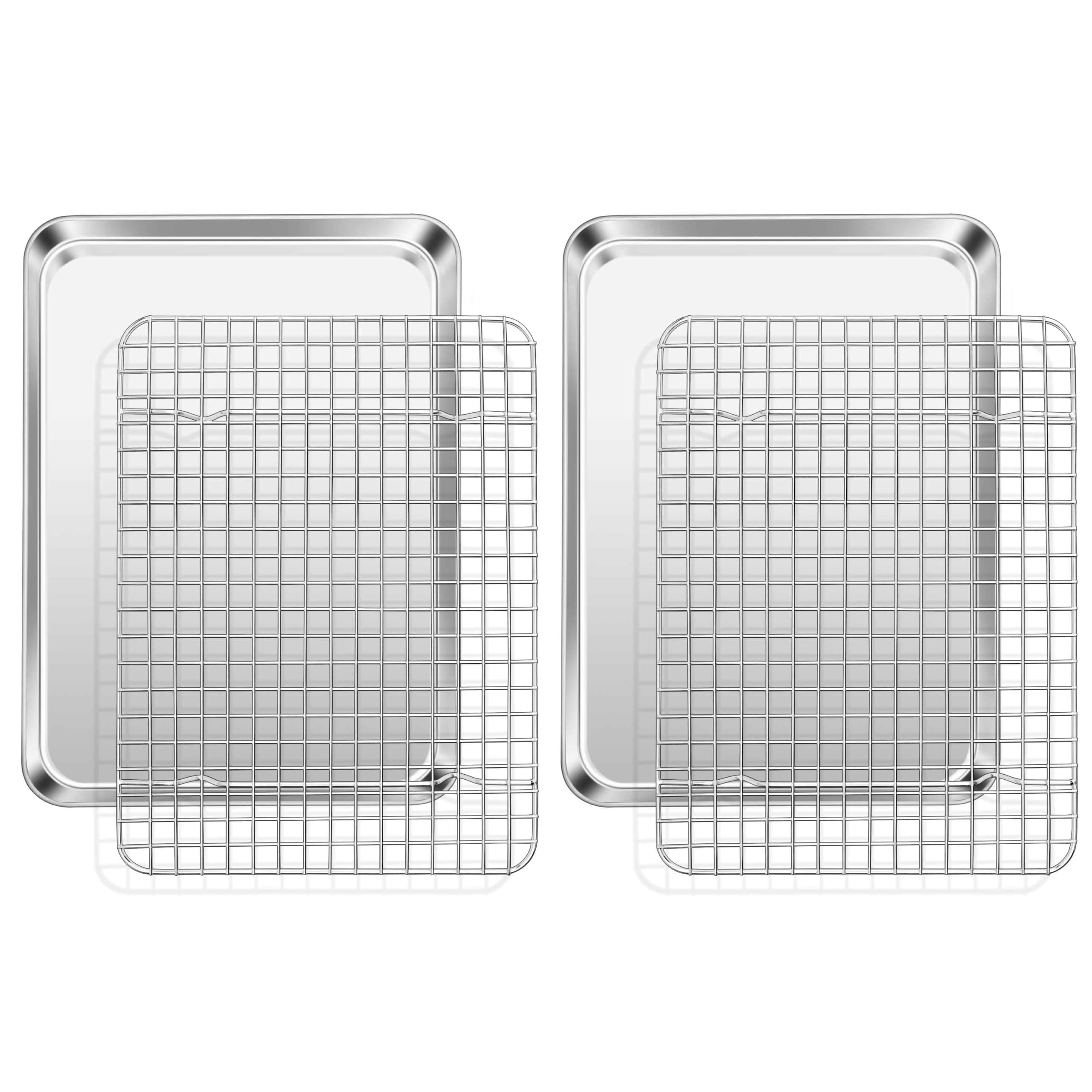 Amazon.com: TeamFar Baking Pan with Rack Set (2 Pans + 2 Racks ...