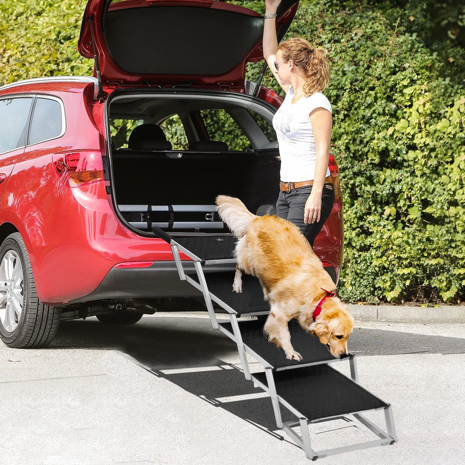 Joyrally Upgraded Dog Car Stair for Large Dogs,Lightweight Aluminum ...