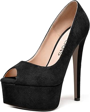 Amazon.com | WAYDERNS Womens Sexy Platform Wedding Round Toe Solid Slip ...