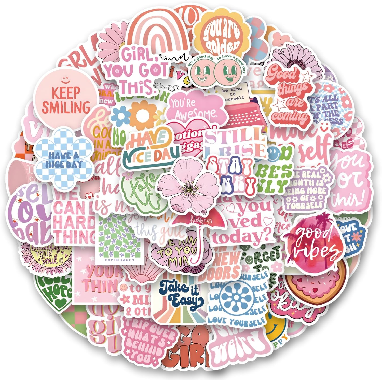 Amazon.com: Anhstks Danish Pastel Stickers 200Pcs, Pastel Inspirational ...