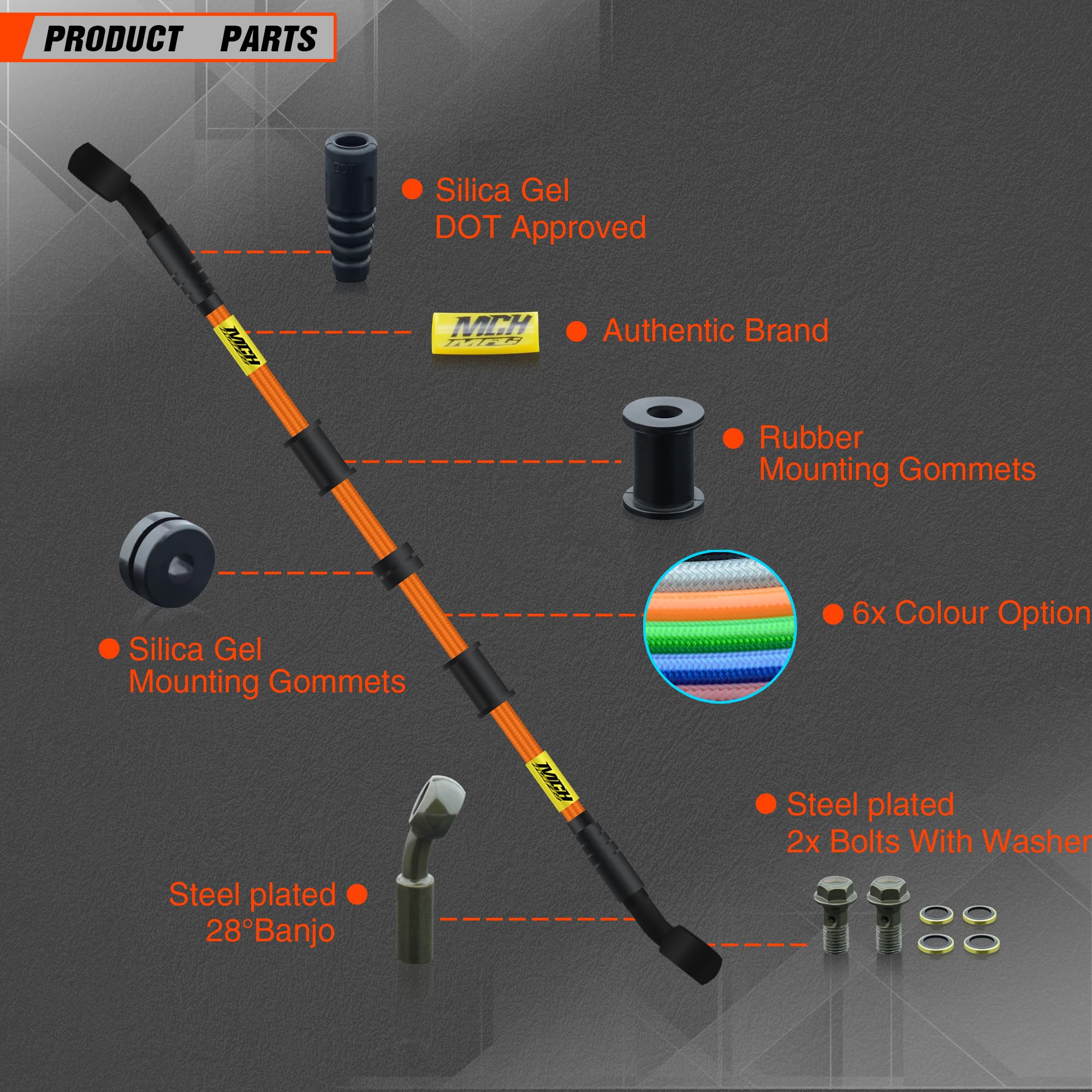 Motorcycle Brake Line Black Braided Steel Brake Line - 60cm Motorcycle ...