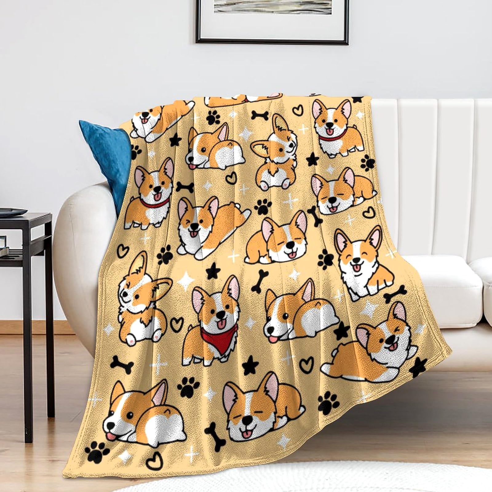 Amazon.com: Corgi Sherpa Blanket - Cuddle Corgis | Corgi Blanket ...