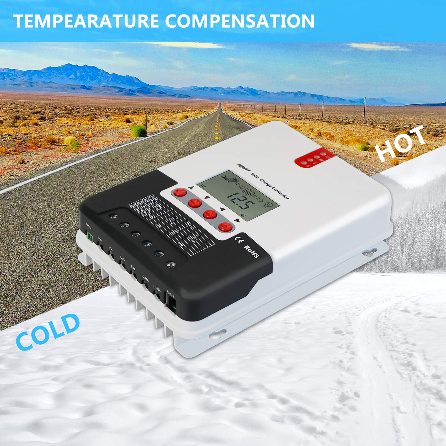 PowMr & Srne 40a MPPT Charge Controller 40 amp 12V 24V AUTO - Negative ...