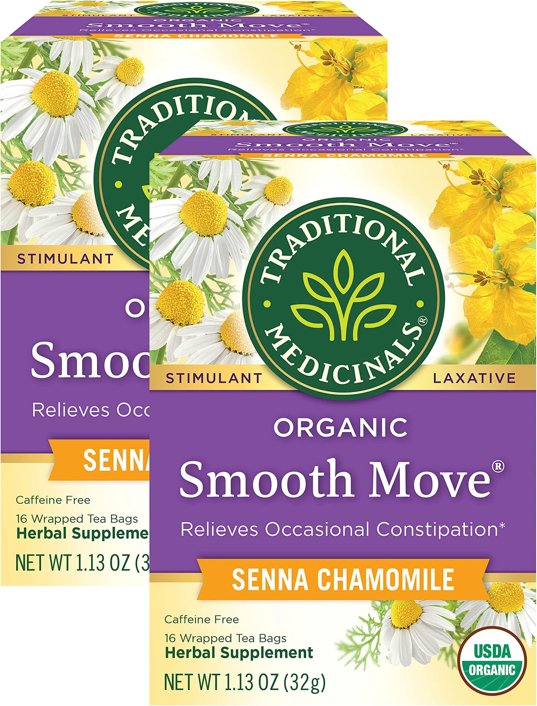 Amazon.com : Traditional Medicinals Smooth Move Senna Herbal Stimulant ...