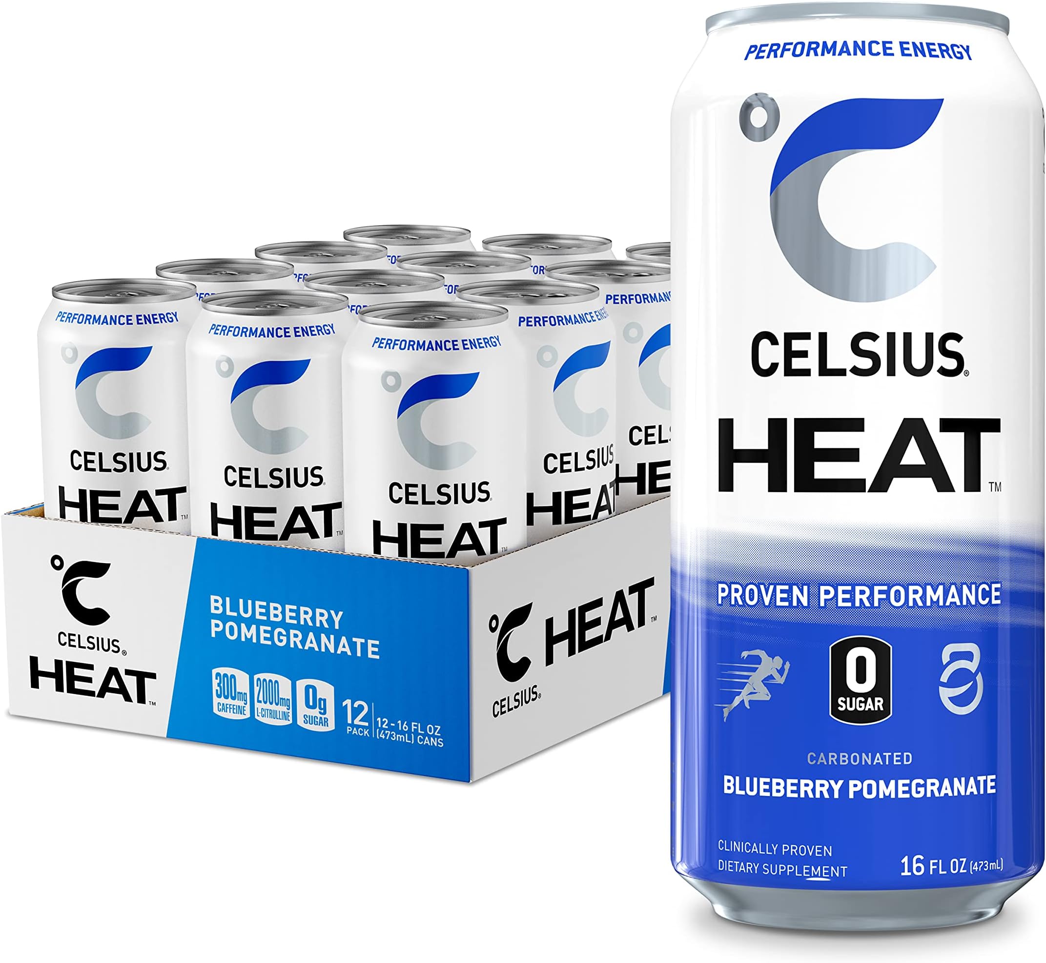 Amazon.com: CELSIUS HEAT Blueberry Pomegranate Performance Energy Drink ...