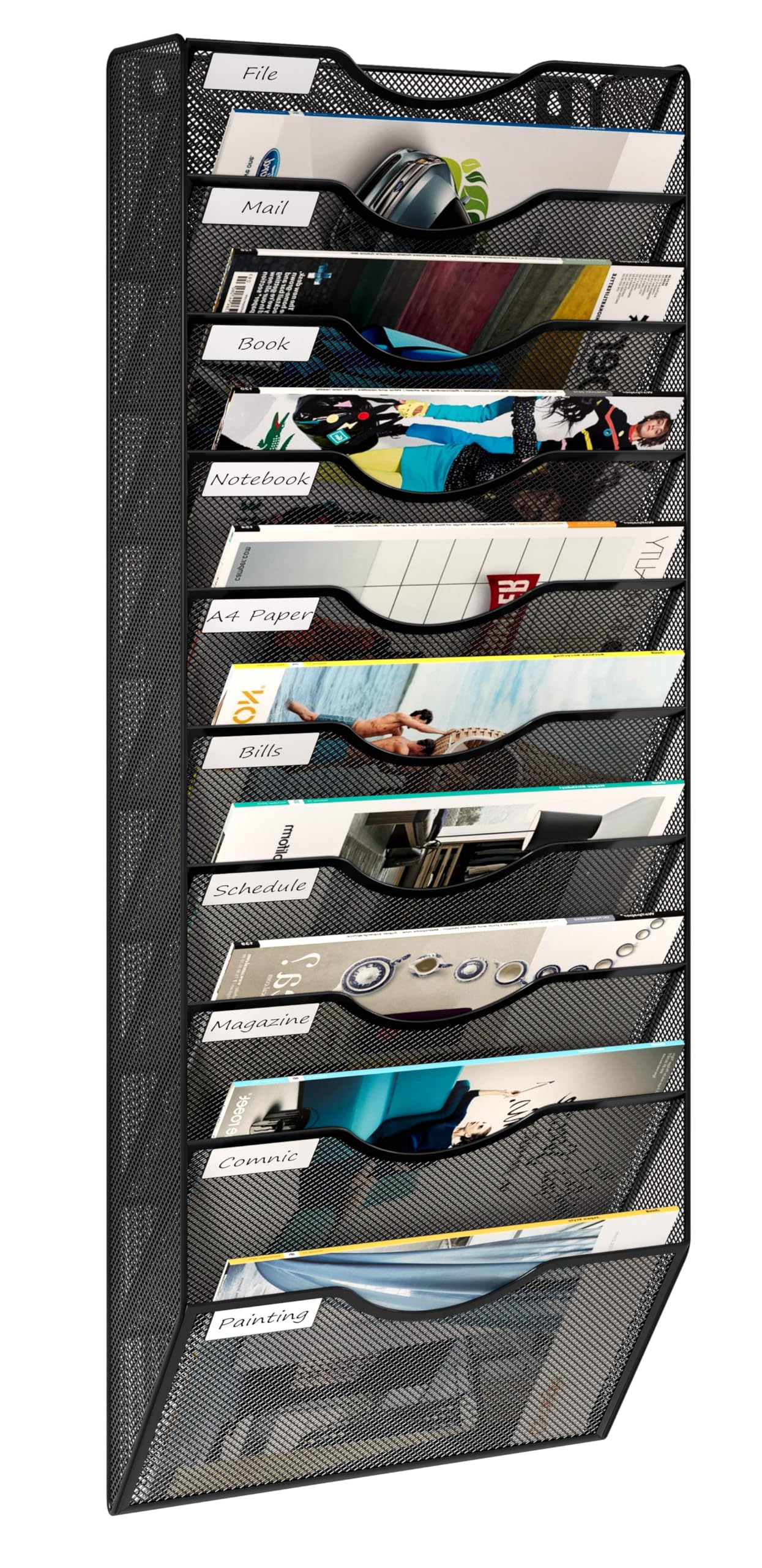 Amazon.com : Solinxe 10 Pockets Hanging Wall File Organizer, Wall ...