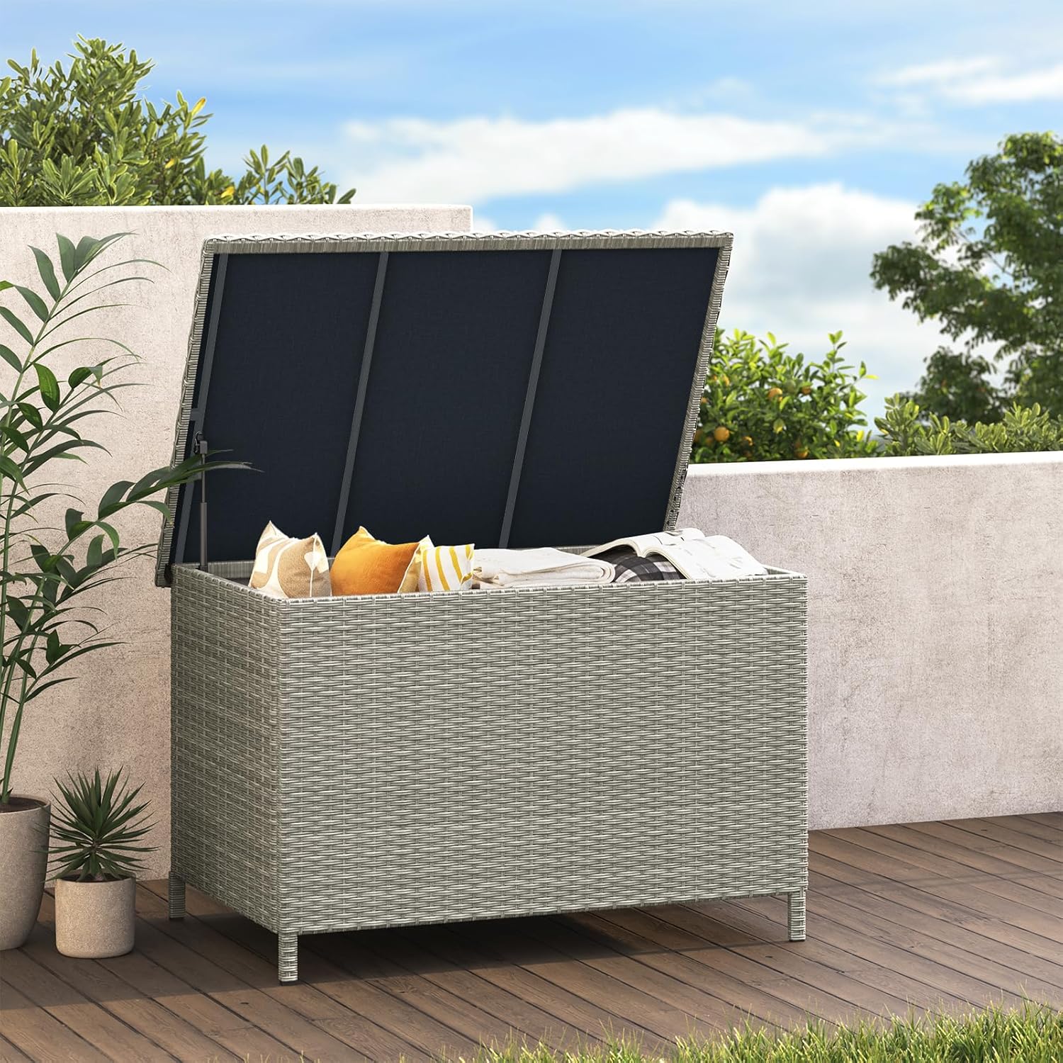 Amazon.com: Grand patio 125 Gallon Deck Box,Outdoor Storage Box with ...