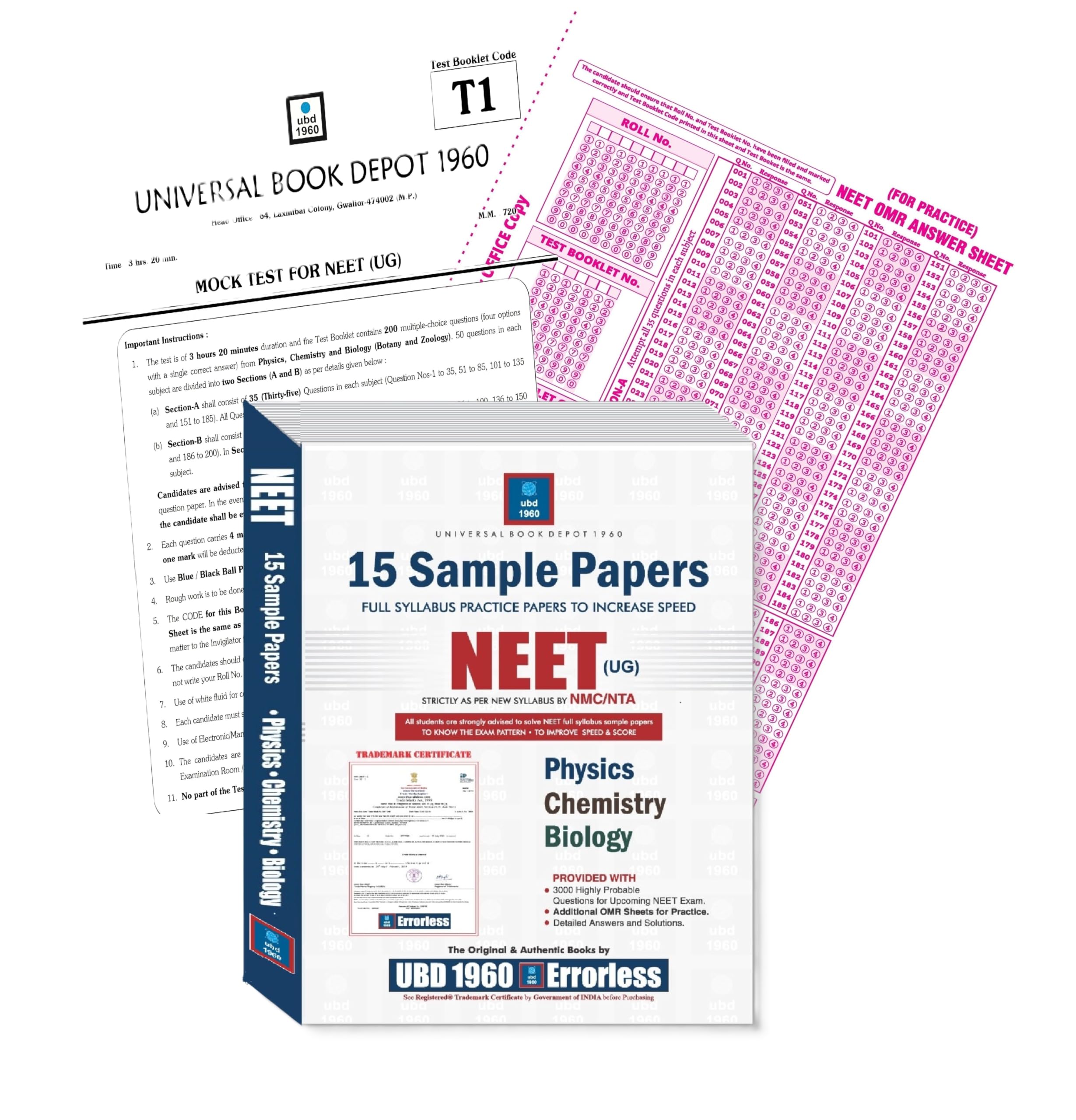 Buy UBD1960 NEET 15 SAMPLE PAPERS FOR NEET as per NTA with Trademark ...