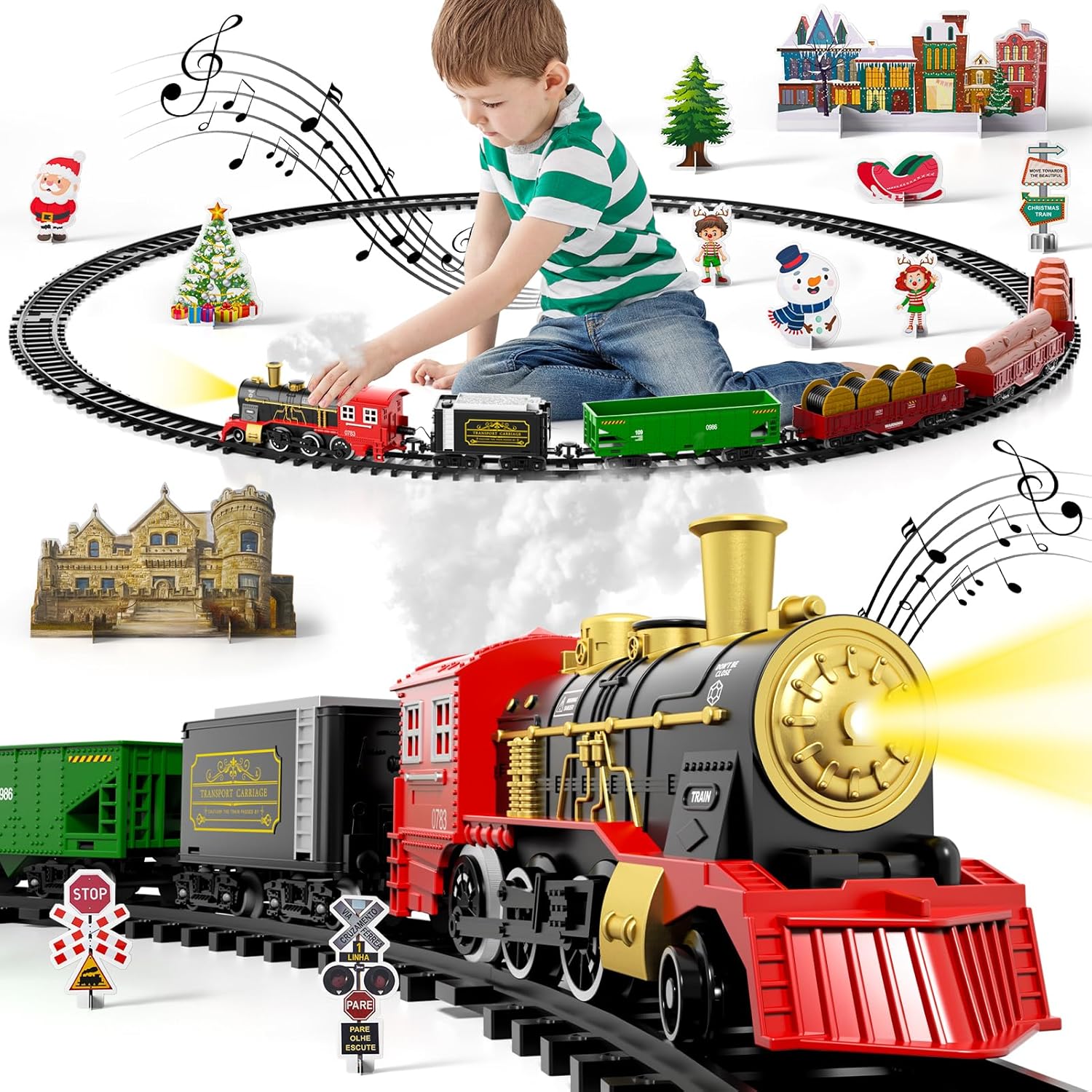 Amazon.com: Kukufun Electric Train Set for Kids, 43 PCS Classic Train ...