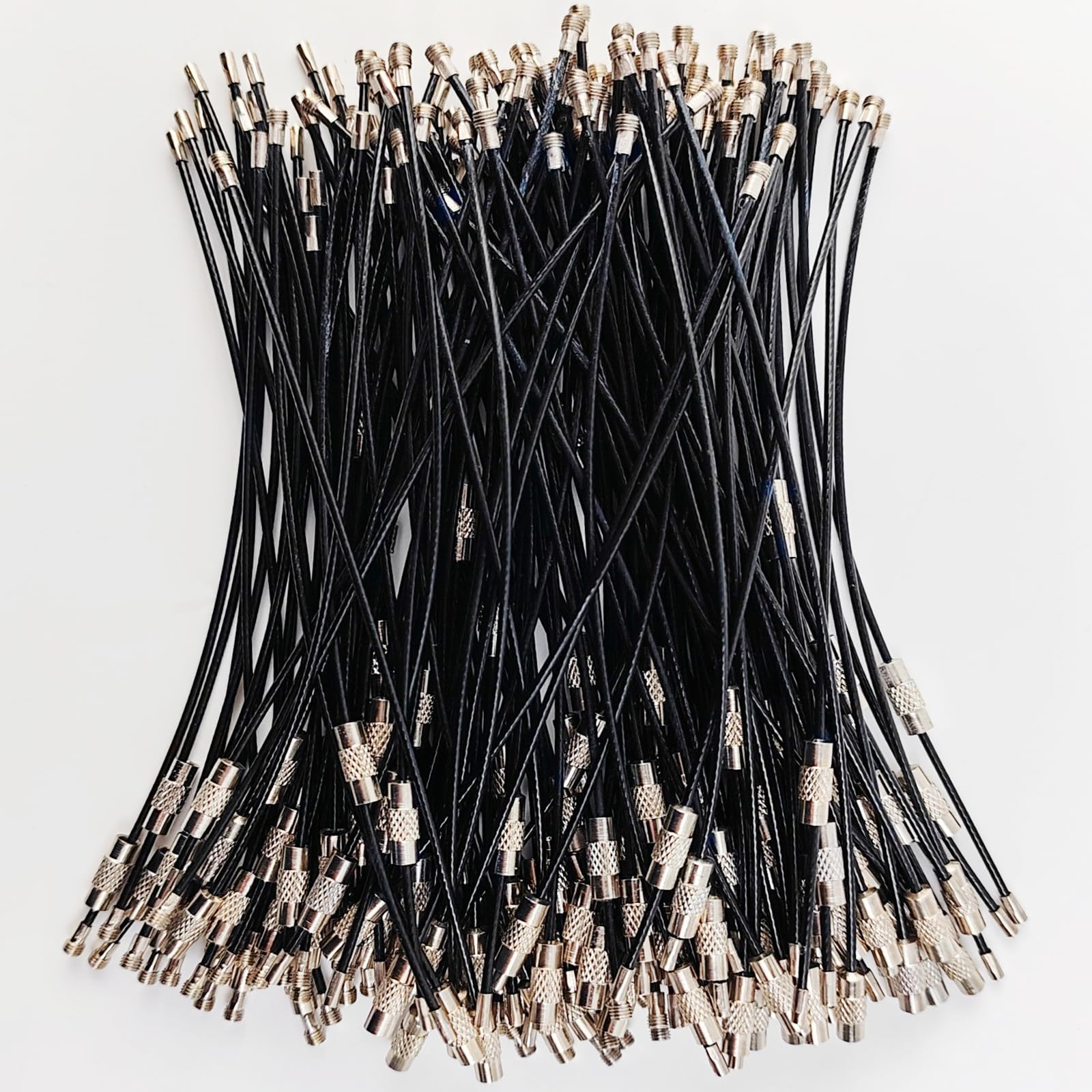 Snapklik.com : ROYHOO 60PCS Black Stainless Steel Loops 1.5mm Coated ...