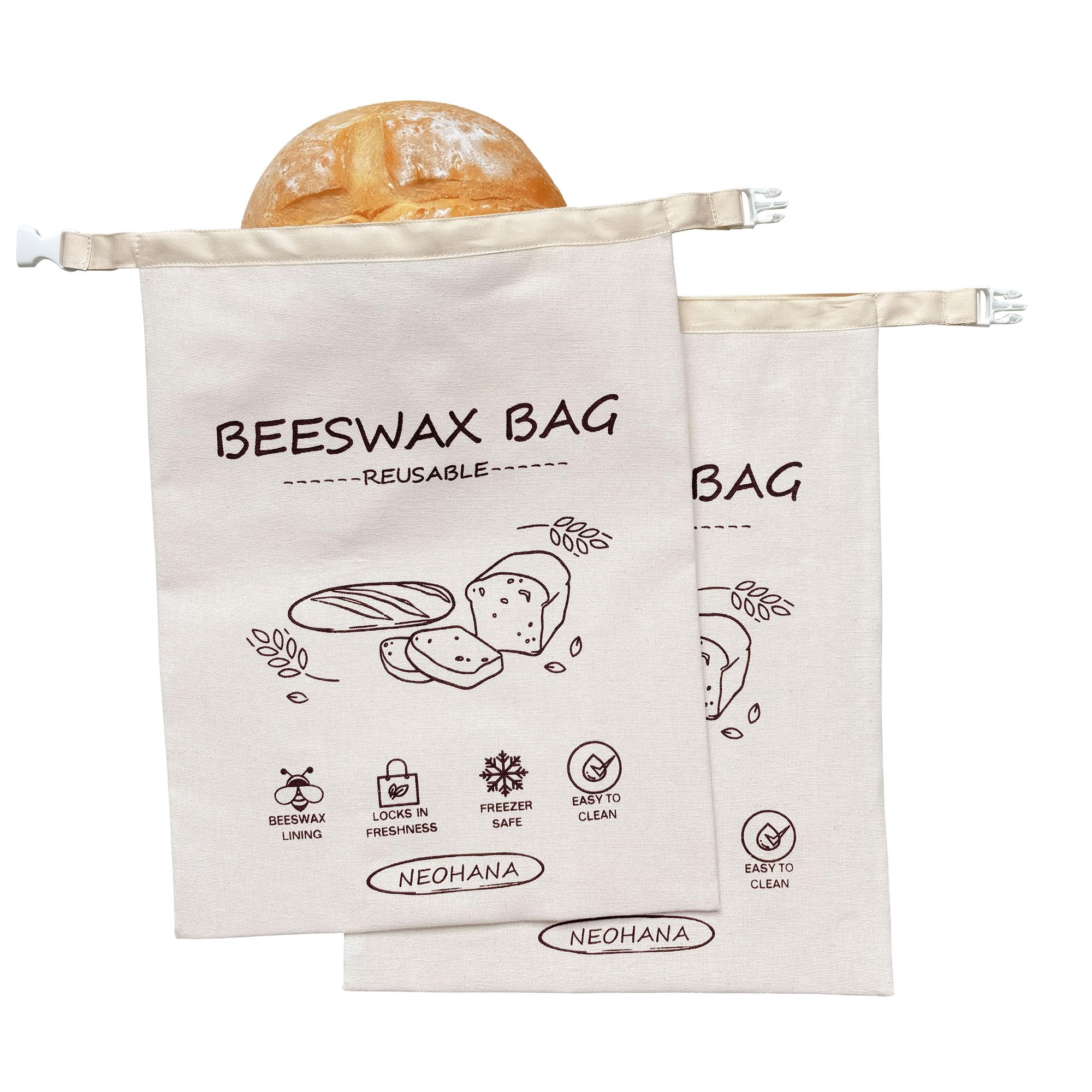 Amazon.com: Reusable Beeswax Bread Bag - Bread Bags for Homemade Bread,Cotton Sourdough Bread ...