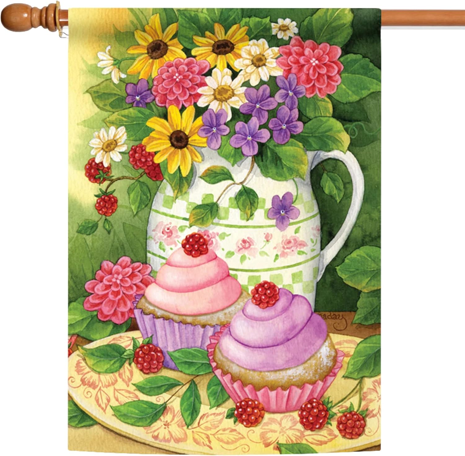 Amazon.com : Toland Home Garden 102562 Garden Cupcakes Flower Flag ...