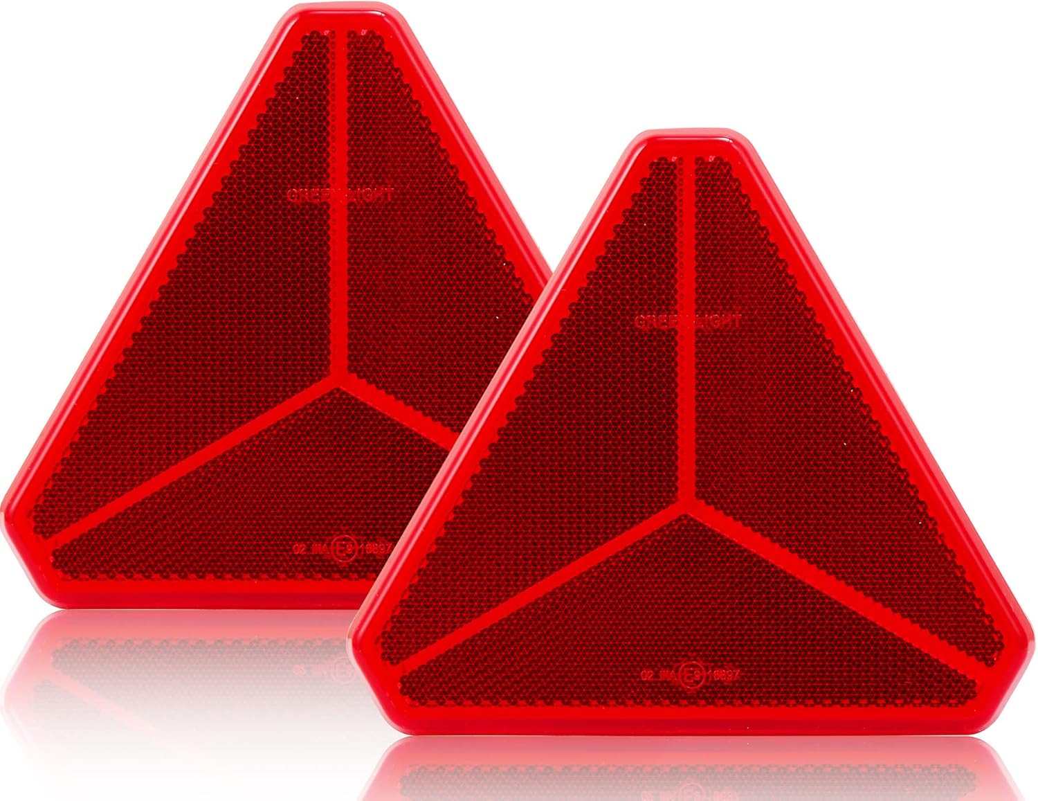 SPARKMOTO 2pcs Self adhesive reflectors,Red Trailer Triangular ...