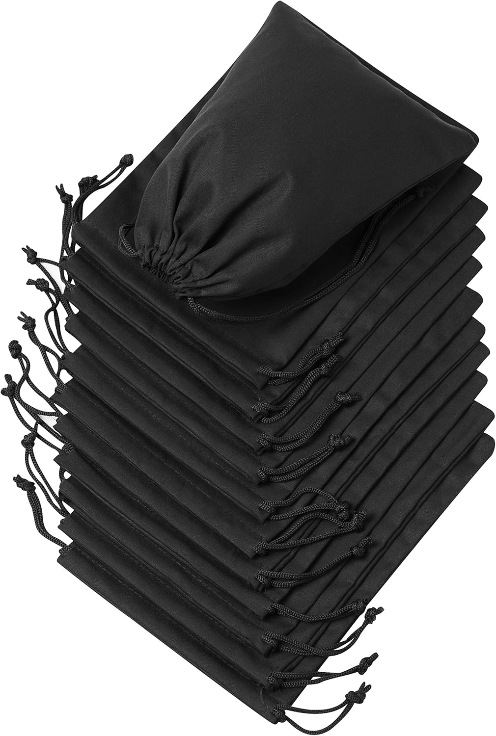 Amazon.com: DR Black Cotton Drawstring Bags with Double String, For ...