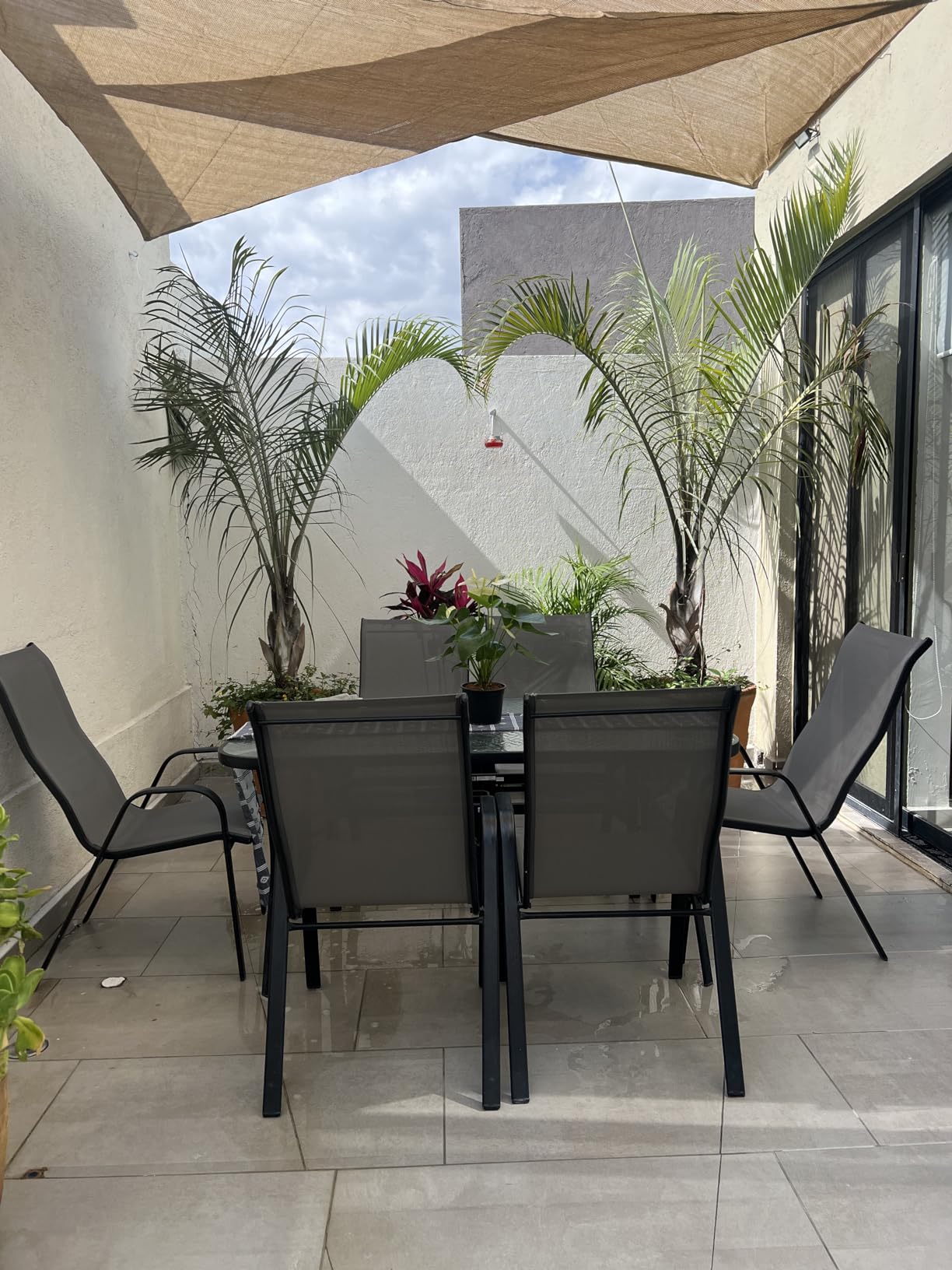 Malla Sombra Triangular Velaria para Exteriores Jardín Al Aire Libre 90 ...