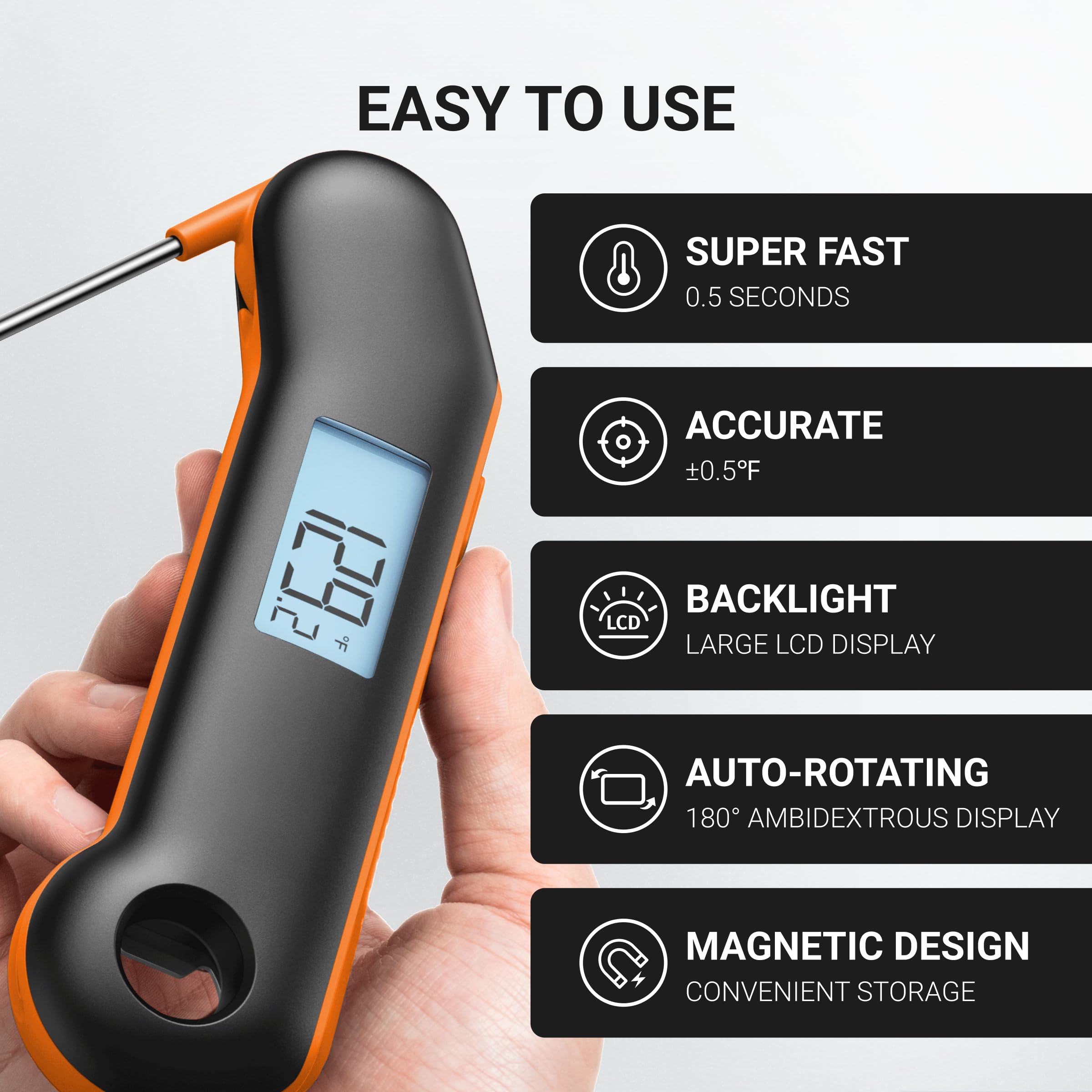 Snapklik.com : Professional Meat Thermometer, Instant Read In 0.5 Sec ...