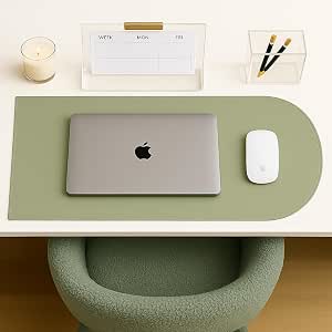 Amazon.com: Orelle Arch Sage Green Desk Mat | Vegan Leather Desk Mat ...