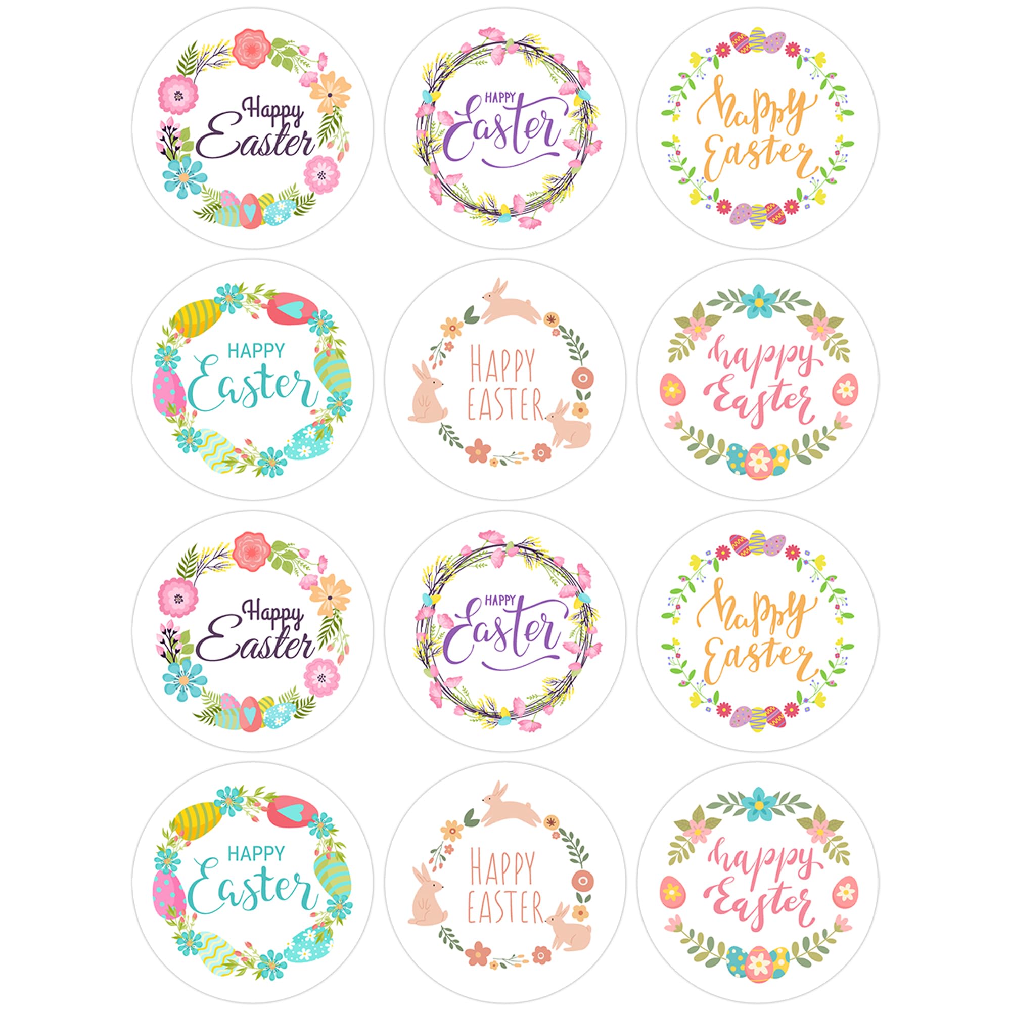 Amazon.com: Wonmon 360PCS Happy Easter Stickers for Kids, Round Happy ...