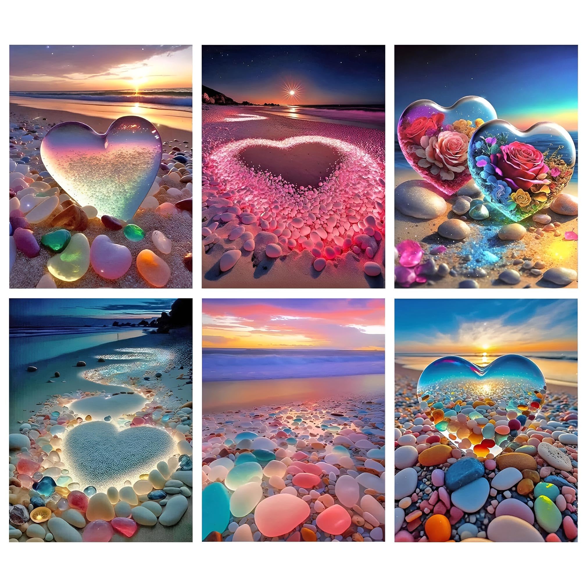 Amazon.com: GANBEIMAOYI 6 Pack Diamond Art Painting for Adults - 5D ...