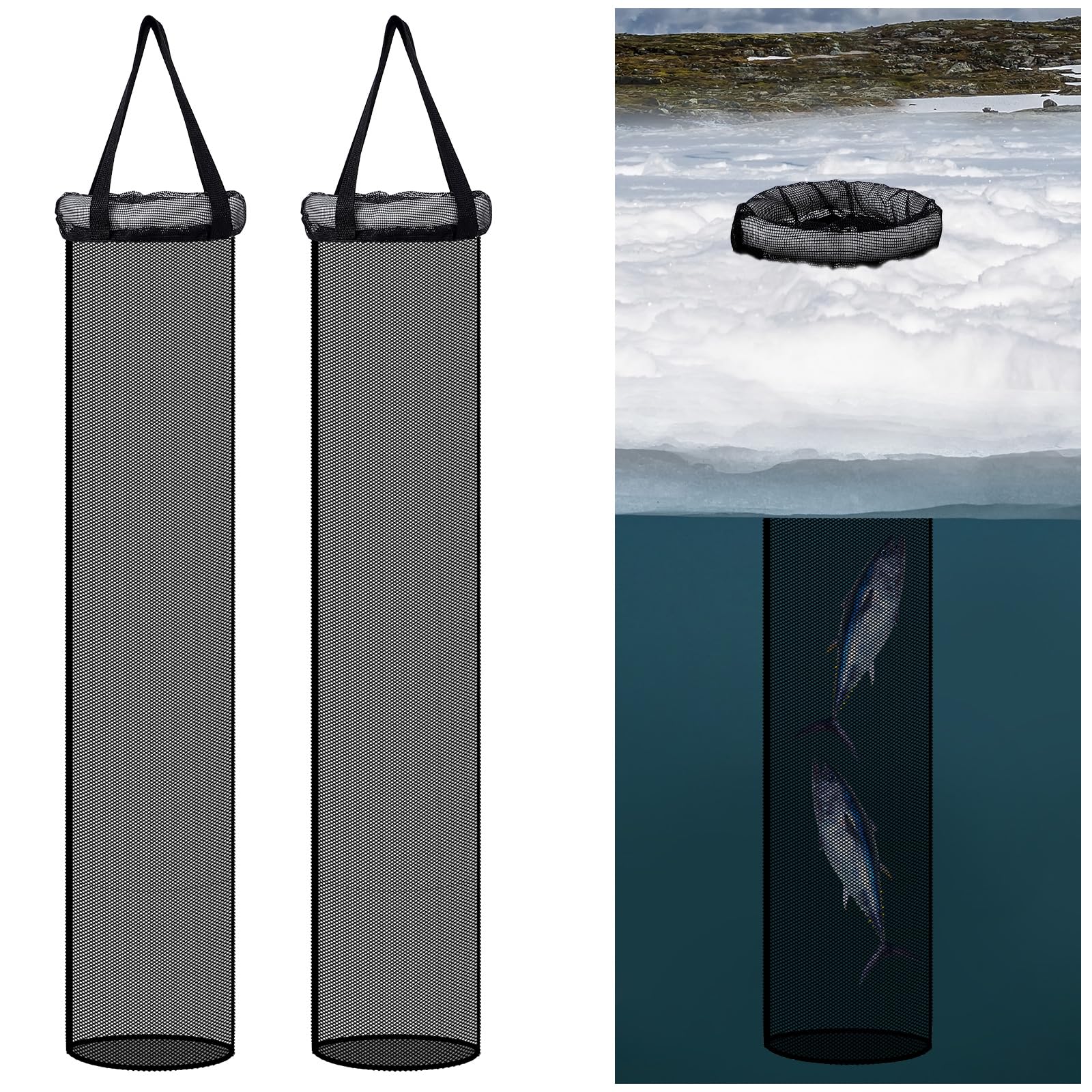 Amazon.com : Vincreem 2 Pcs 35.4'' Ice Fishing Well Portable Ice Fish ...