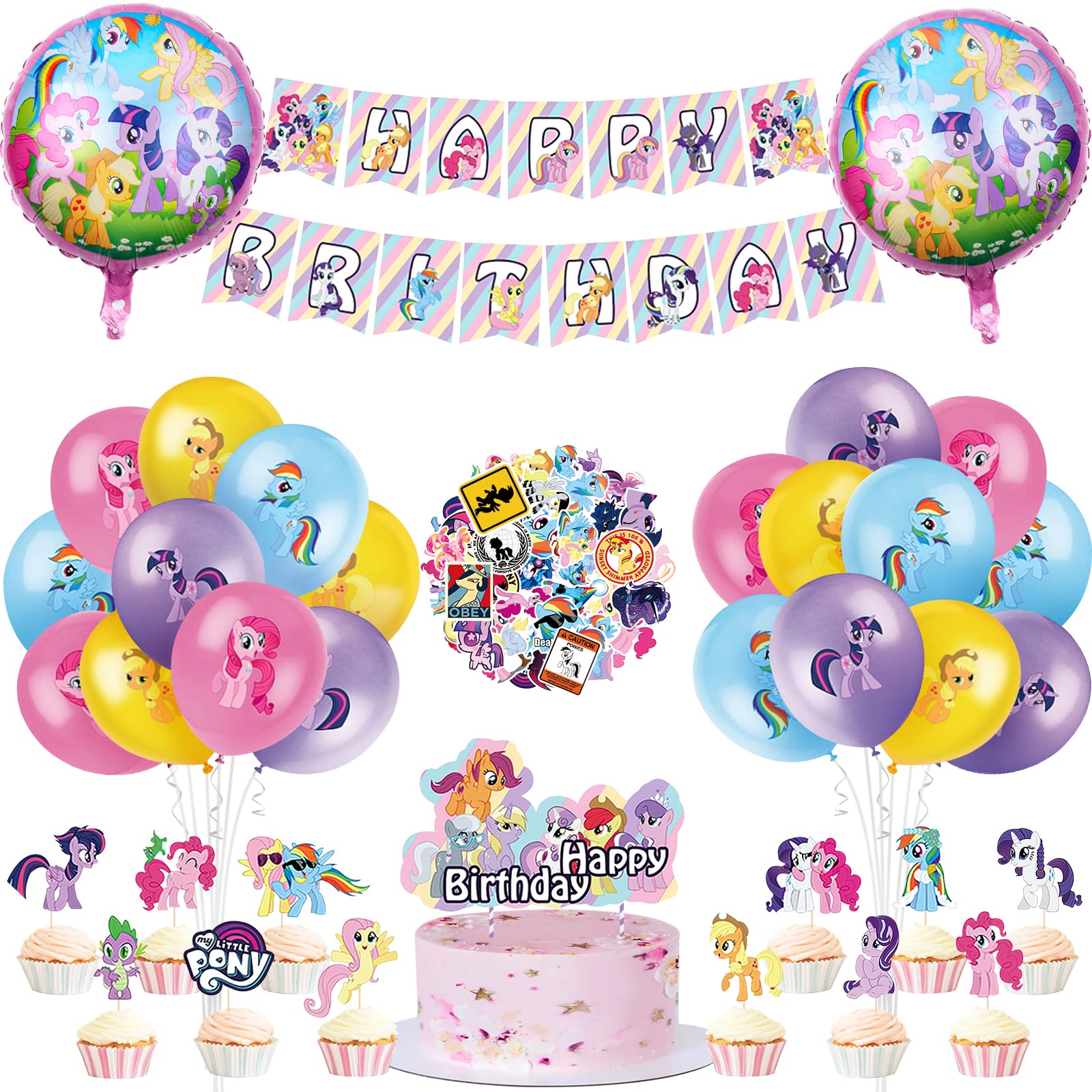 Buy Little Pony Birthday Party Supplies, Little Pony Girl Birthday ...