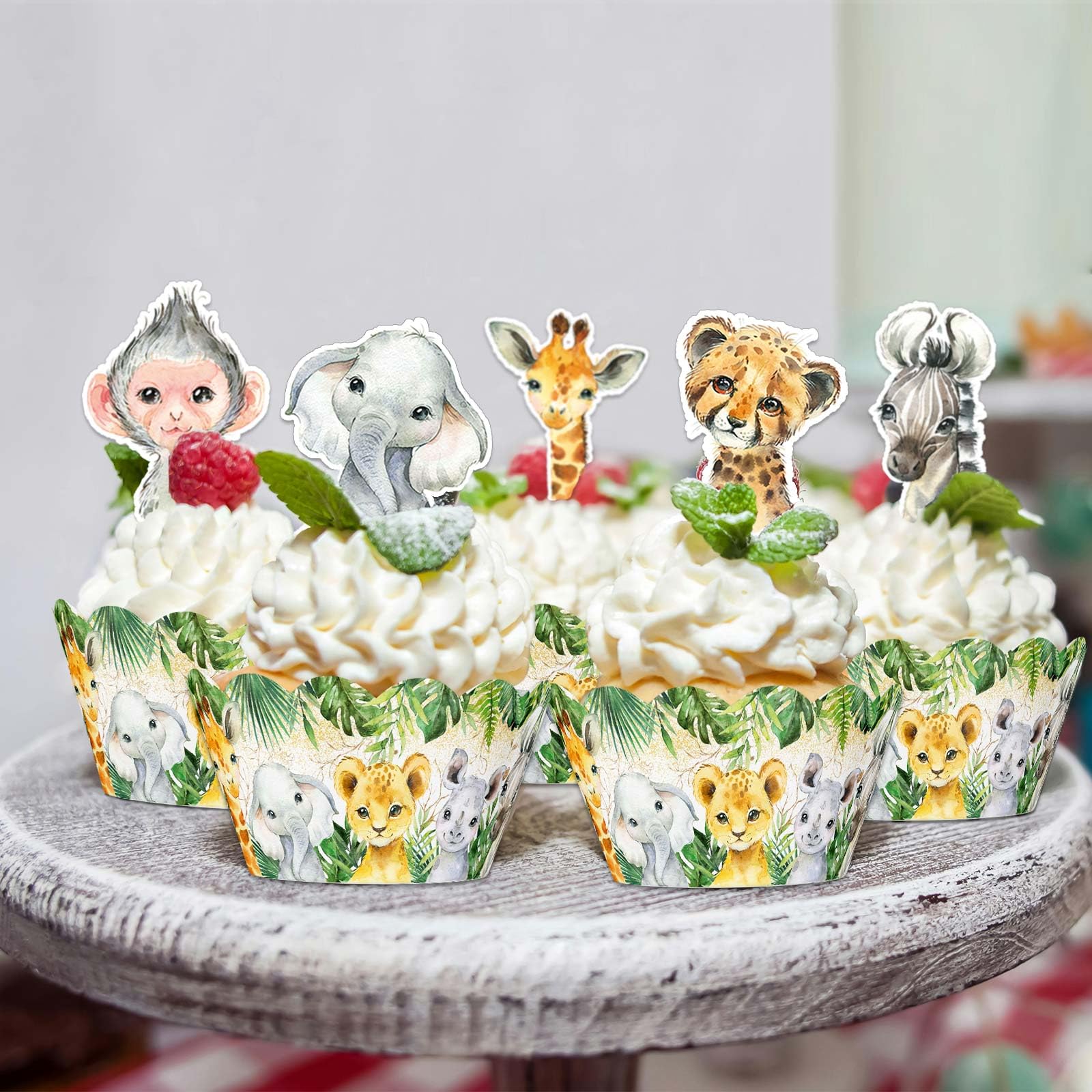 Jungle Safari Baby Shower Cupcake Topper
