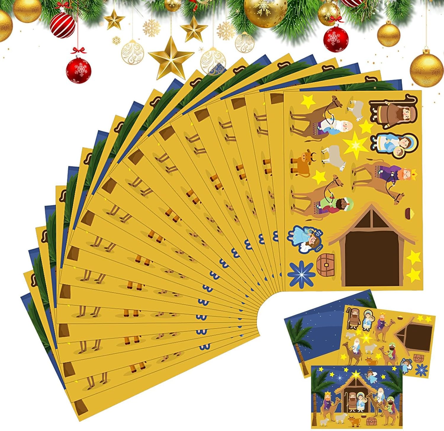 Nativity Stickers for Kids,Jesus Nativity Set Religious Stickers ...